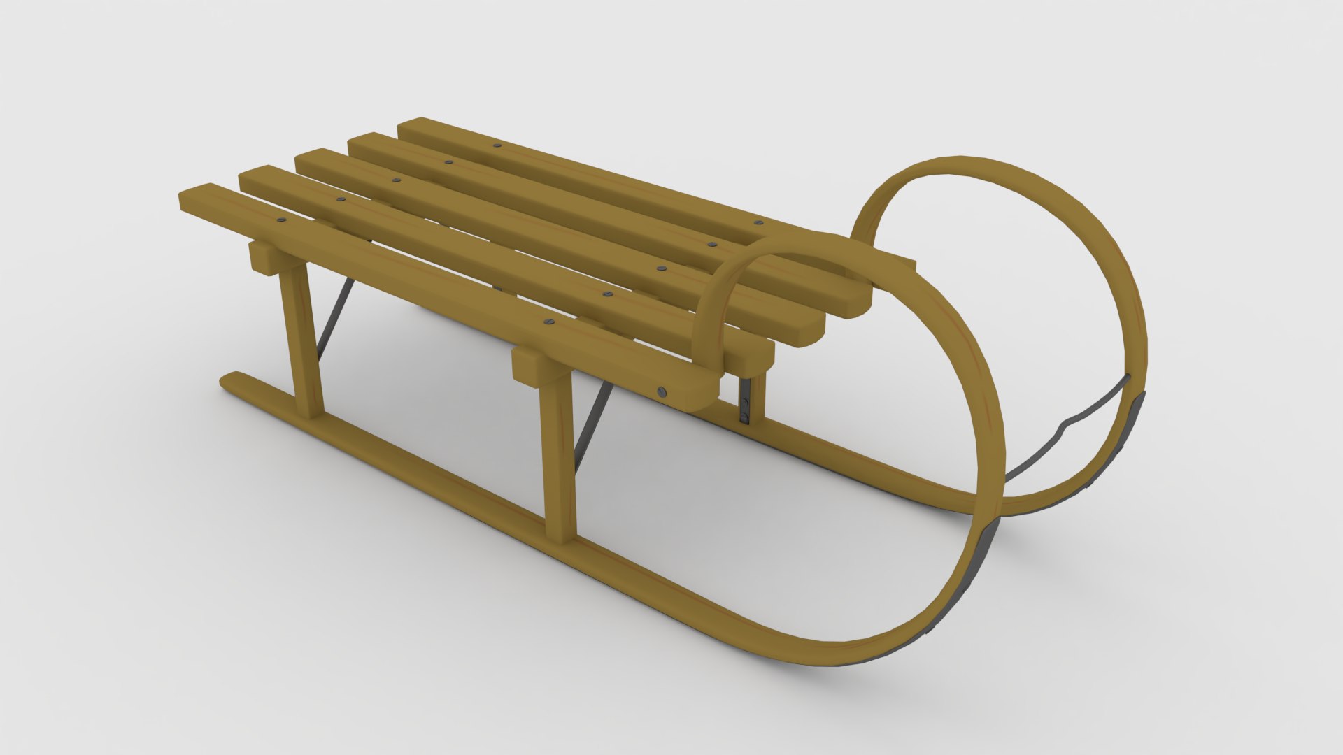 Sled wood metal 3D model - TurboSquid 1481765