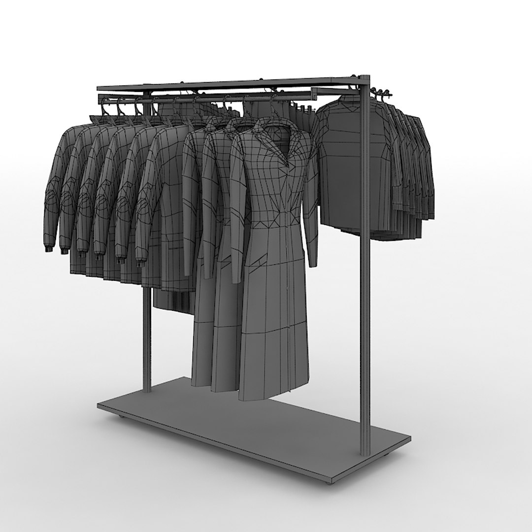Retail Clothing Rack V1 3d Model