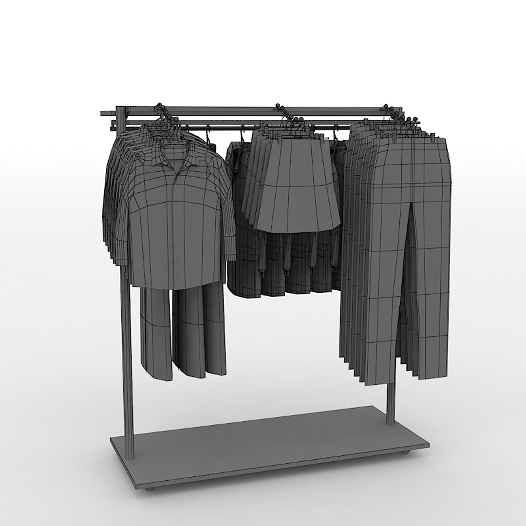 Retail Clothing Rack V1 3d Model