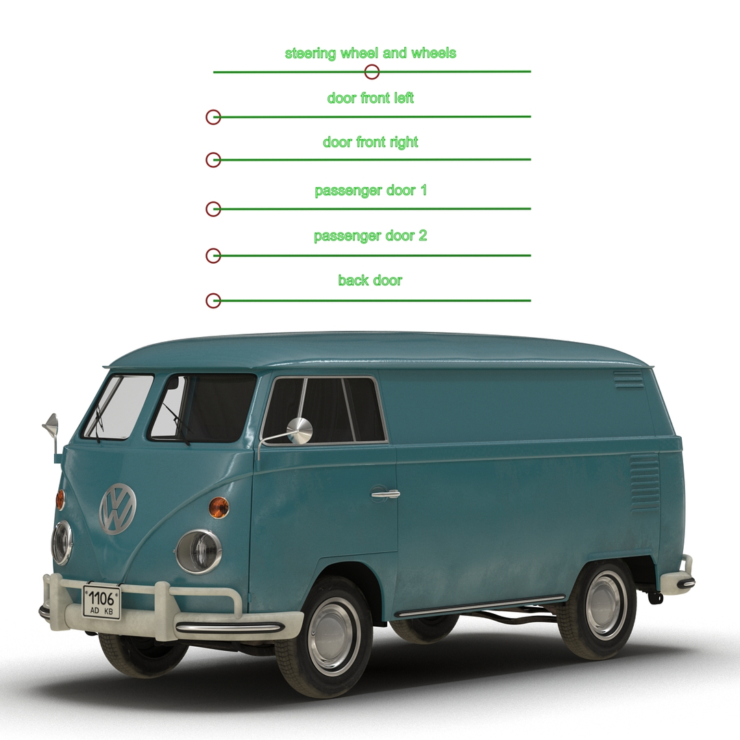 3d Volkswagen Type 2 Panel