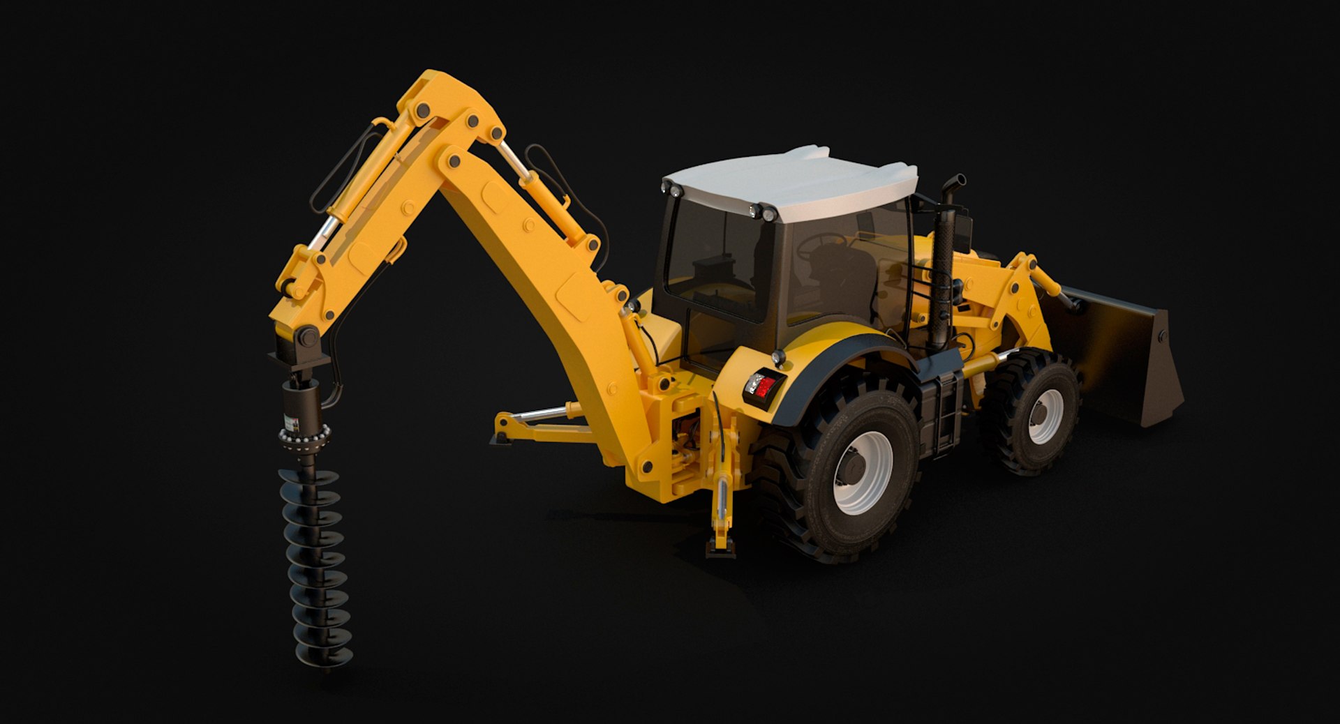 Backhoe Earth Auger 3D Model - TurboSquid 1226897