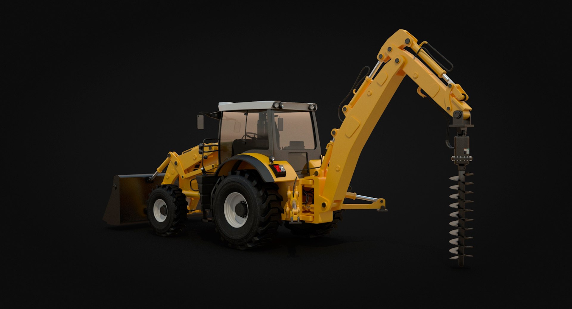 Backhoe Earth Auger 3D Model - TurboSquid 1226897