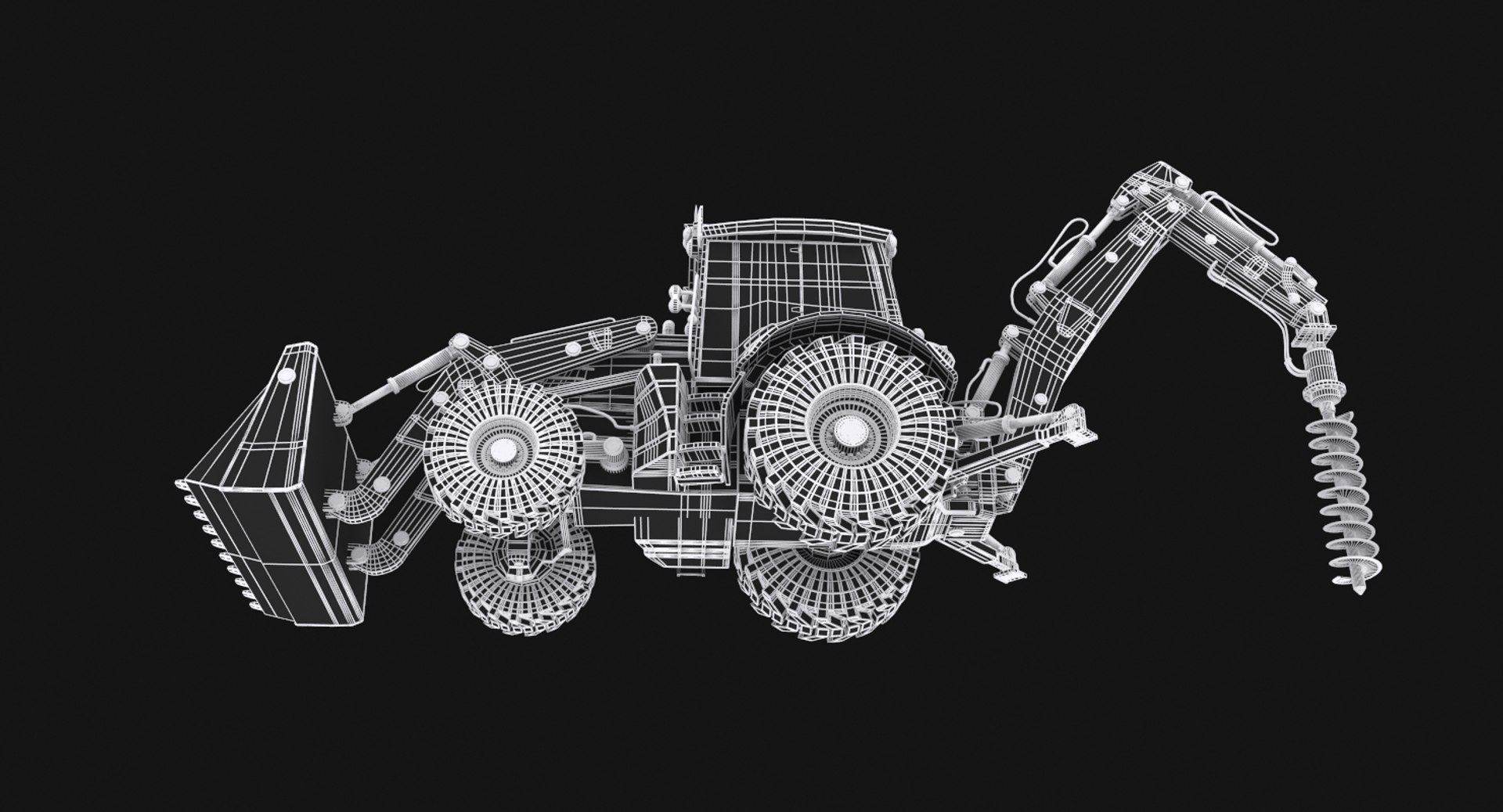 Backhoe Earth Auger 3D Model - TurboSquid 1226897