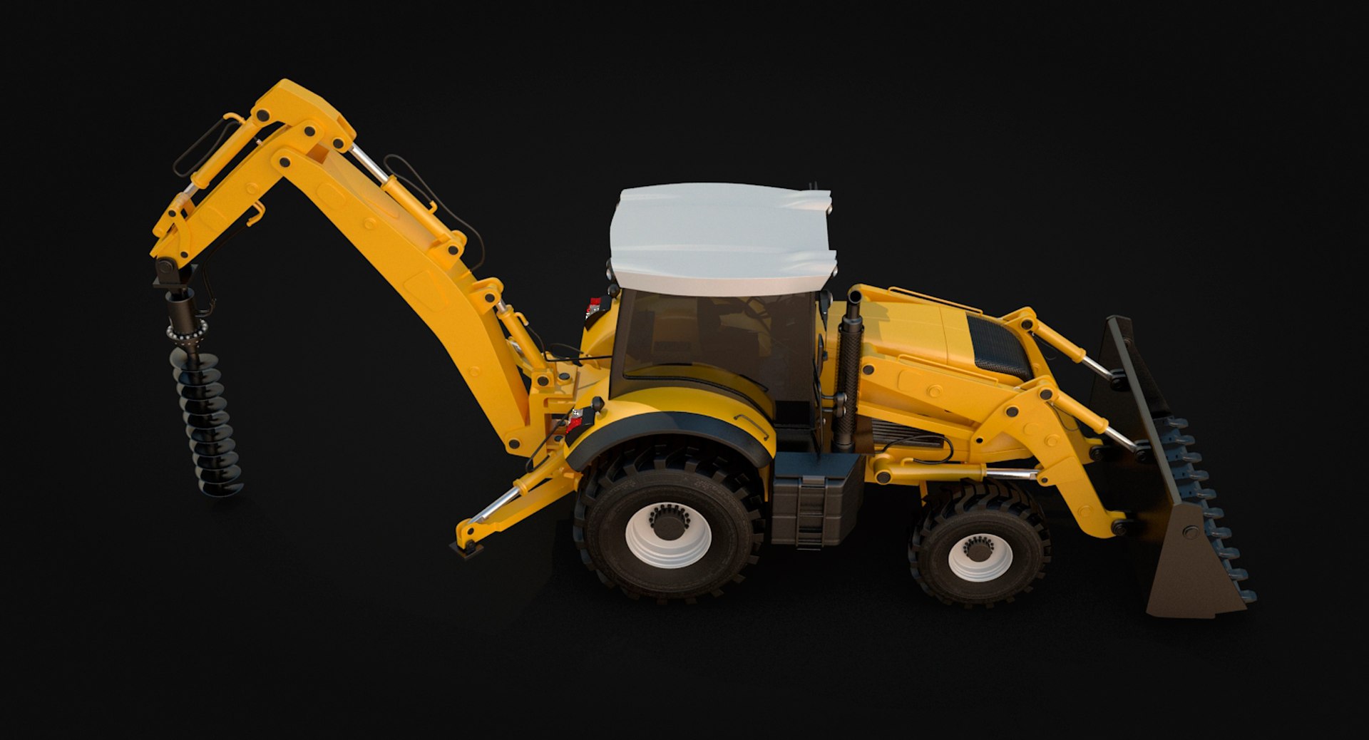 Backhoe Earth Auger 3D Model - TurboSquid 1226897