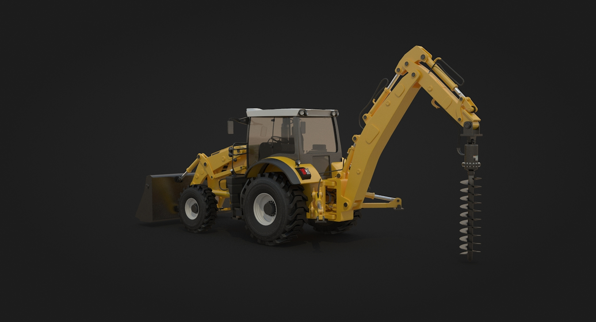 Backhoe Earth Auger 3D Model - TurboSquid 1226897
