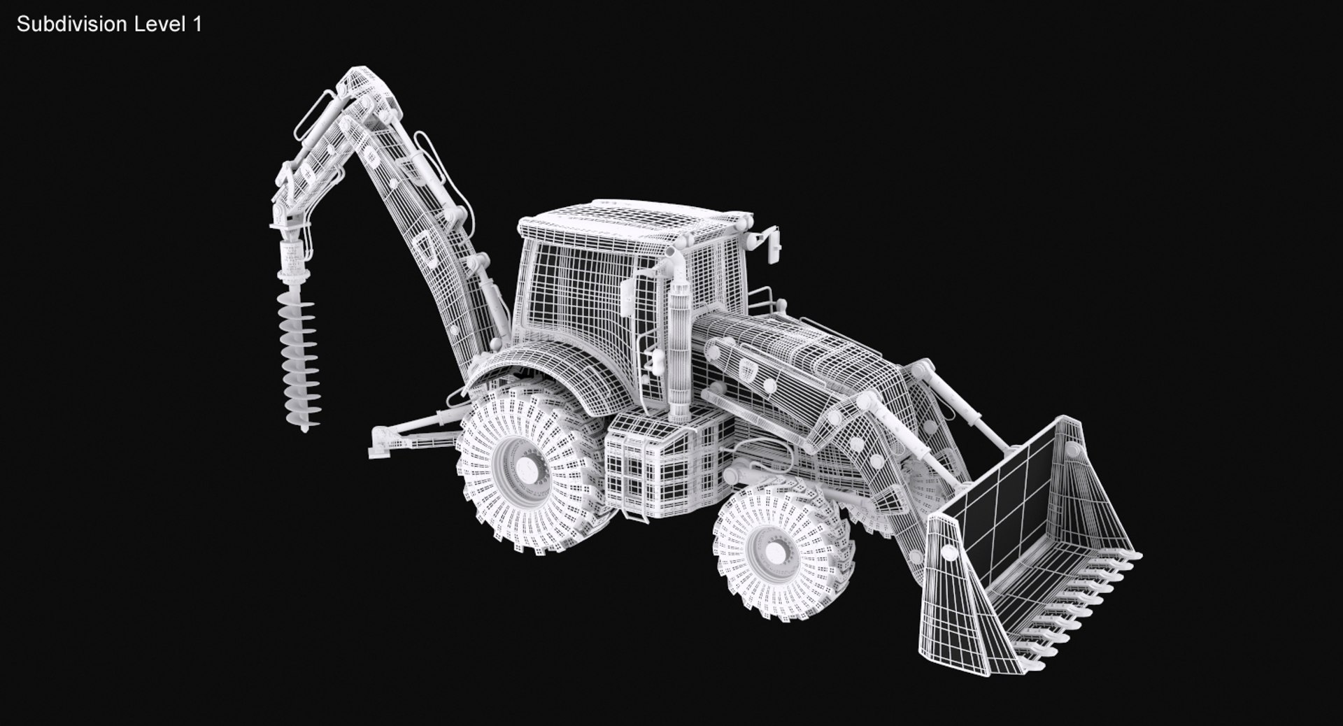 Backhoe Earth Auger 3D Model - TurboSquid 1226897