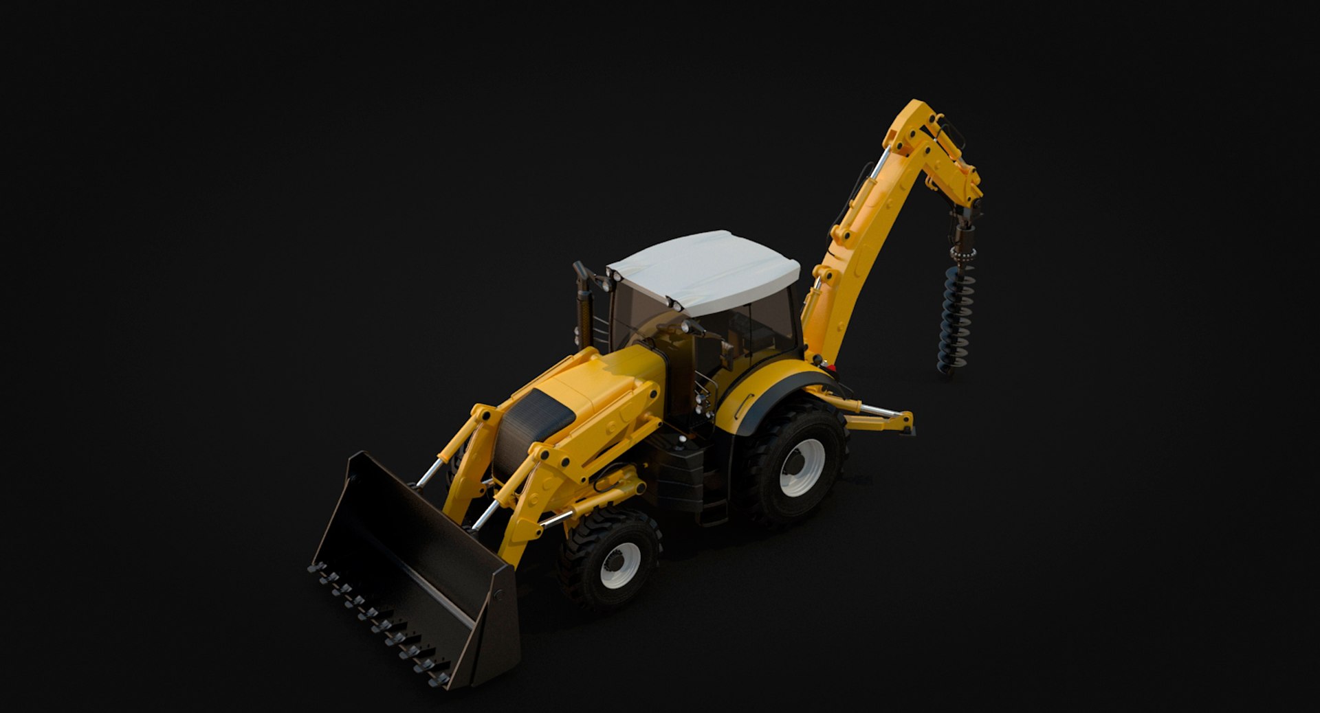 Backhoe Earth Auger 3D Model - TurboSquid 1226897