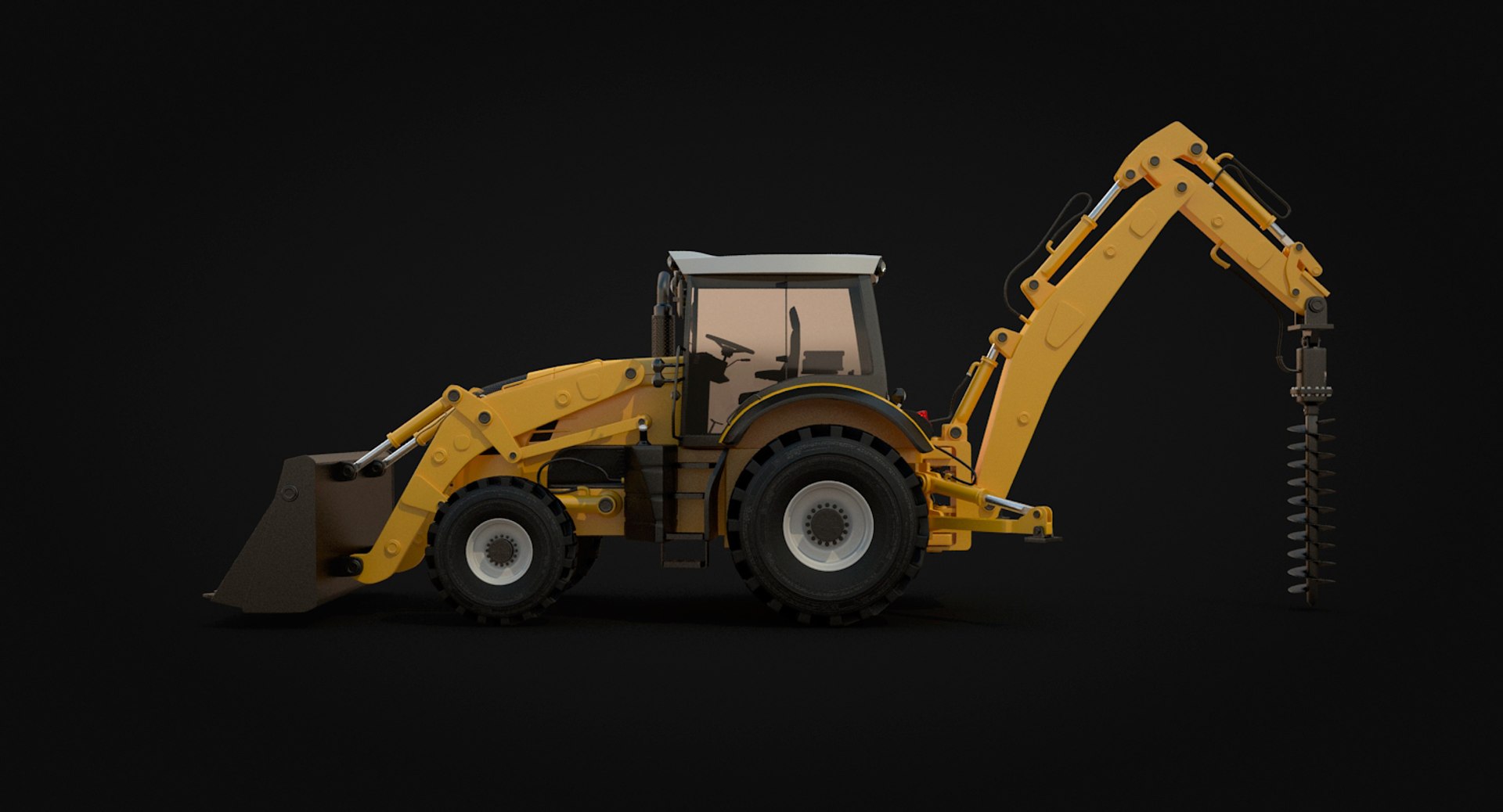 Backhoe Earth Auger 3D Model - TurboSquid 1226897
