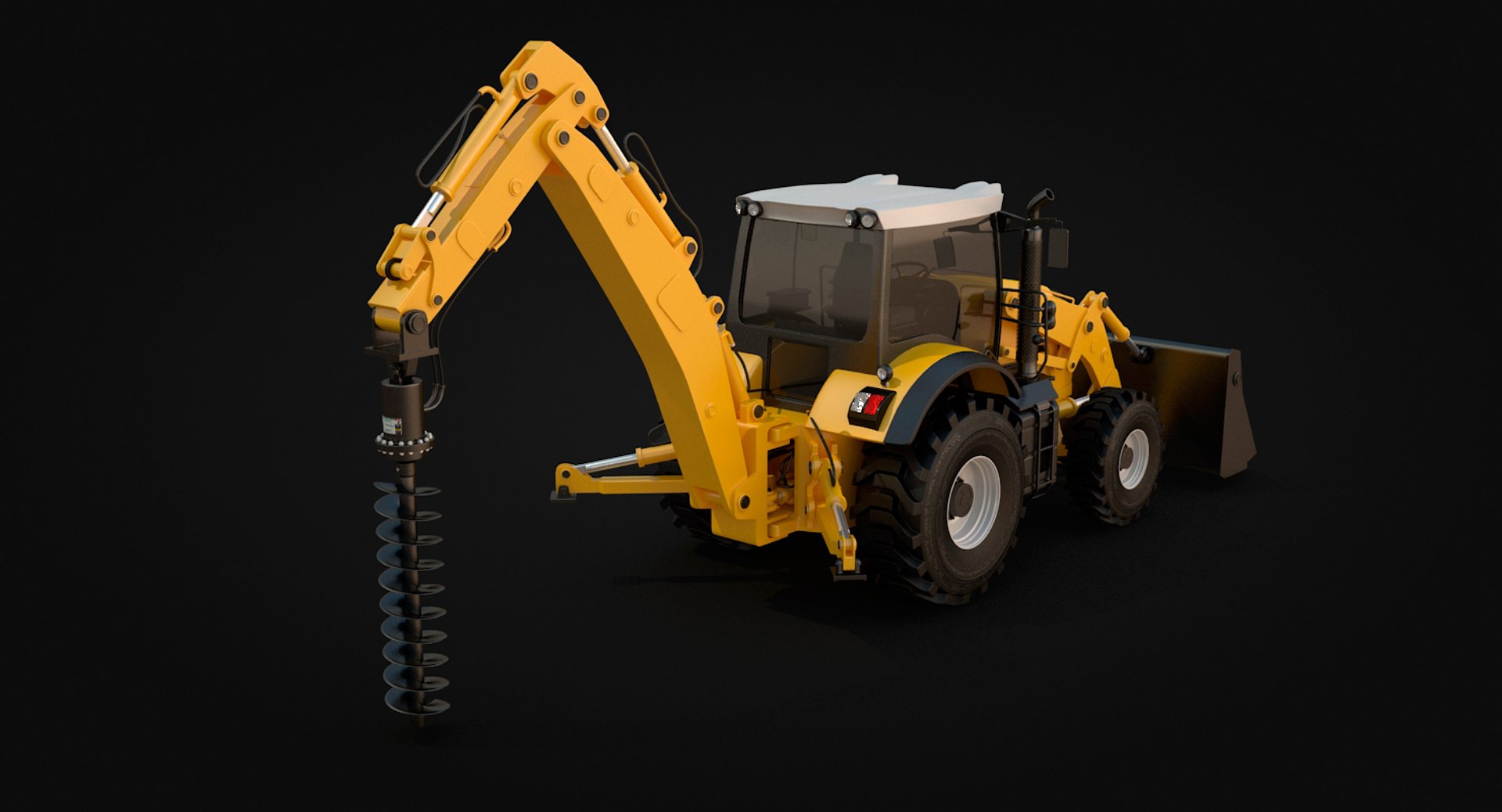 Backhoe Earth Auger 3D Model - TurboSquid 1226897