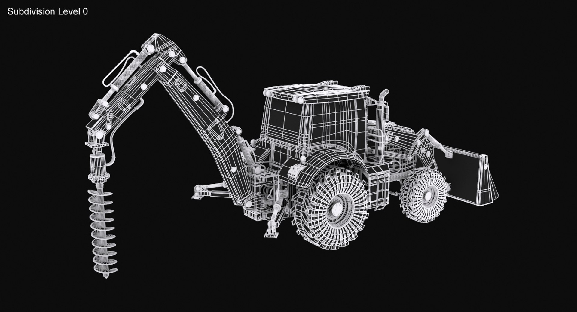 Backhoe Earth Auger 3D Model - TurboSquid 1226897