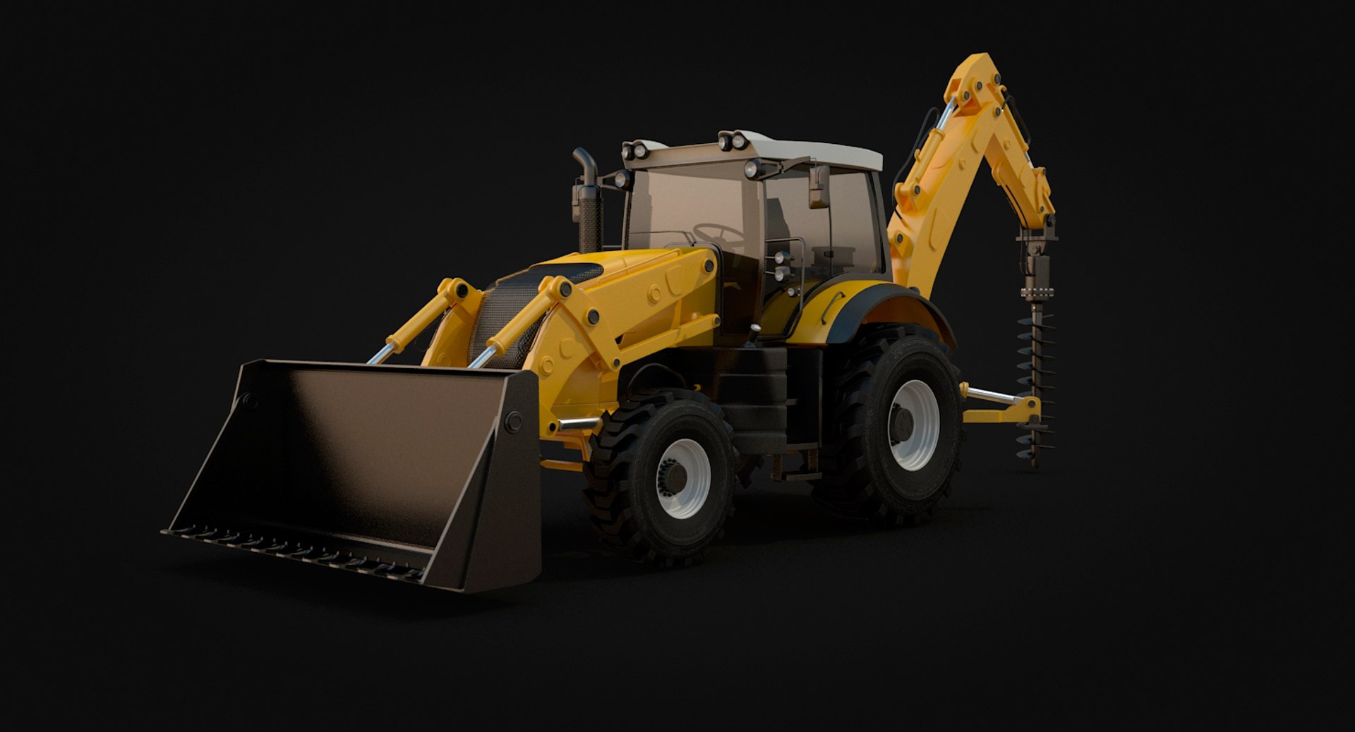 Backhoe Earth Auger 3D Model - TurboSquid 1226897