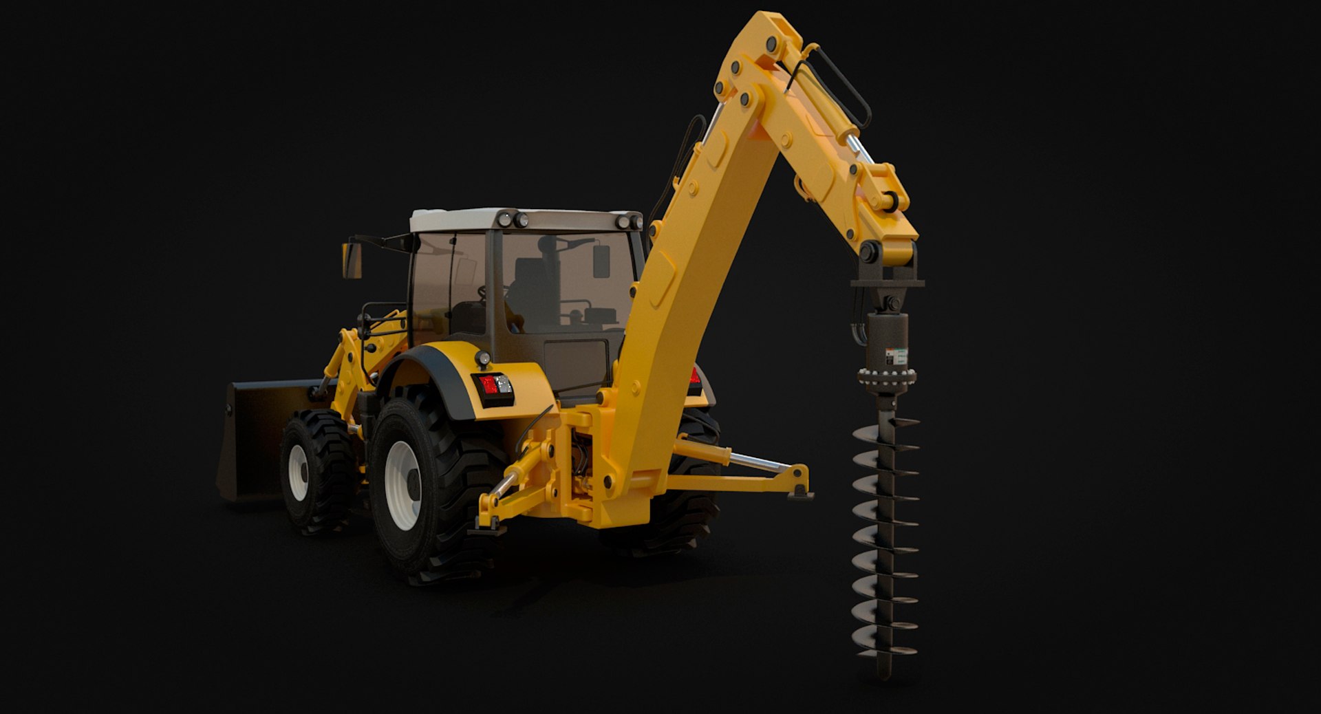 Backhoe Earth Auger 3D Model - TurboSquid 1226897