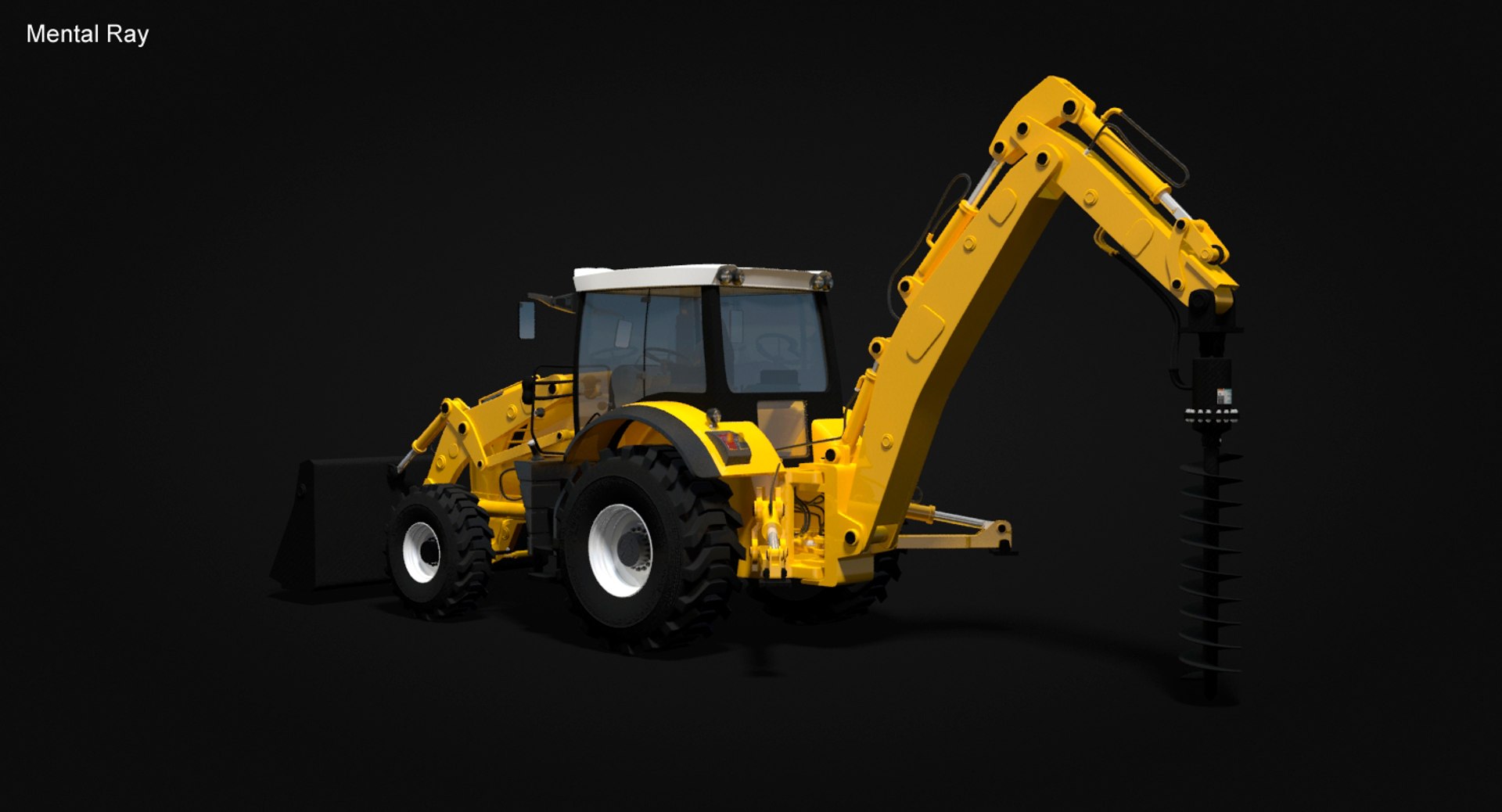Backhoe Earth Auger 3D Model - TurboSquid 1226897