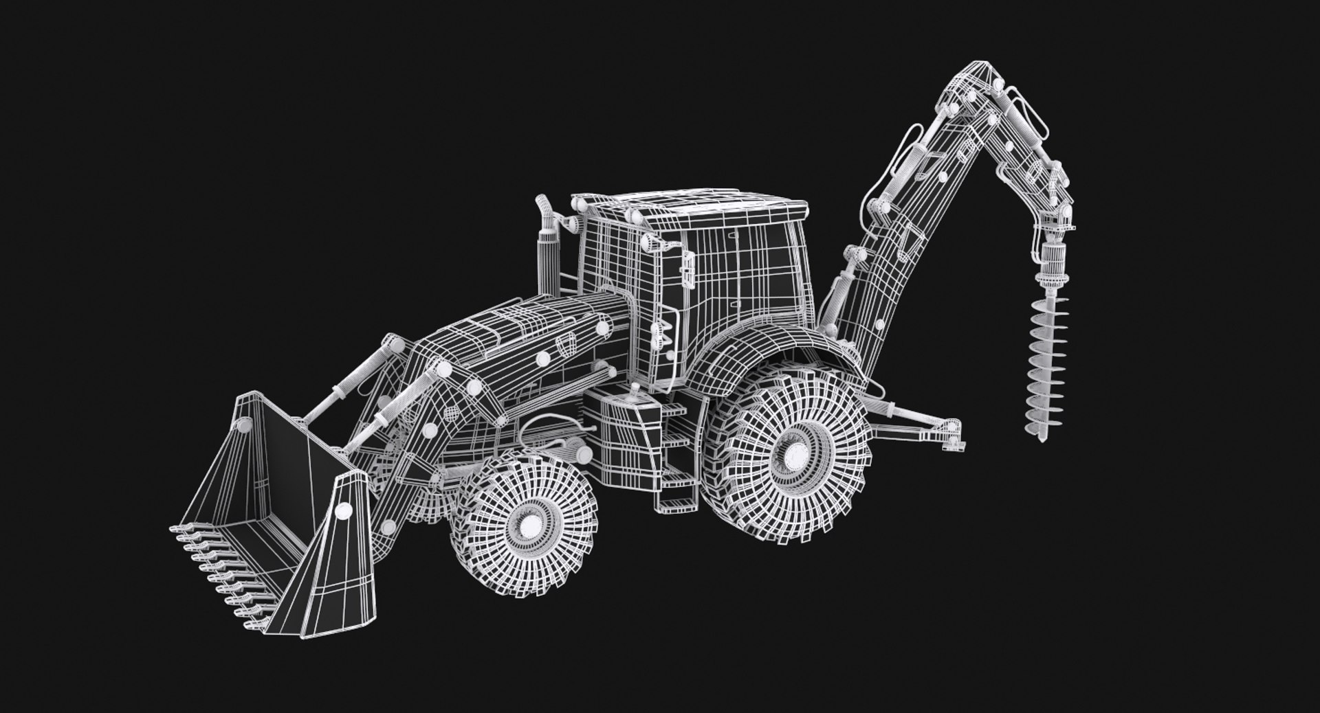 Backhoe Earth Auger 3D Model - TurboSquid 1226897