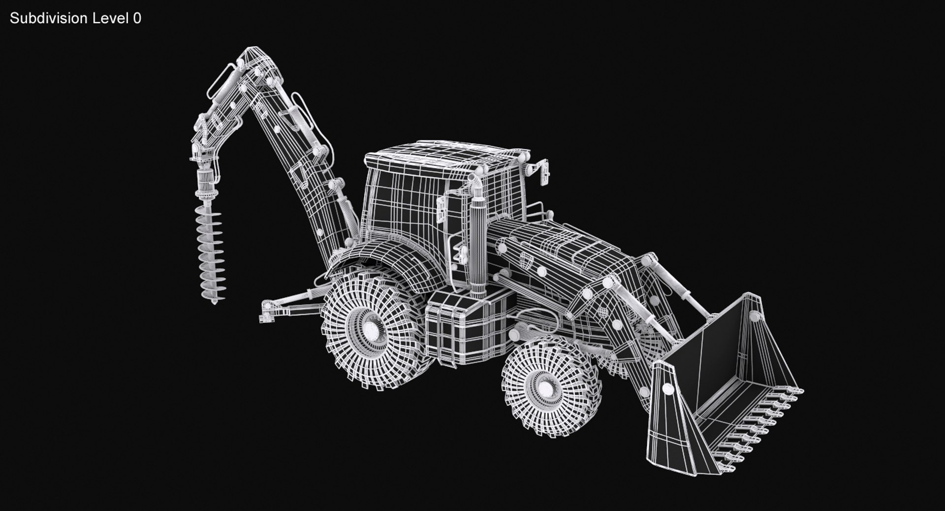 Backhoe Earth Auger 3D Model - TurboSquid 1226897