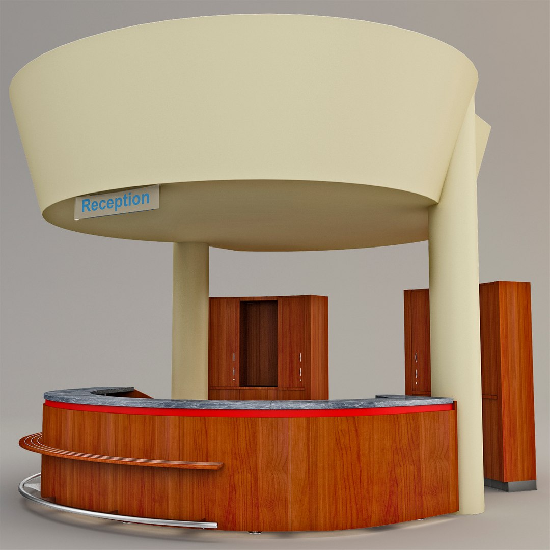 3d reception desk office model
