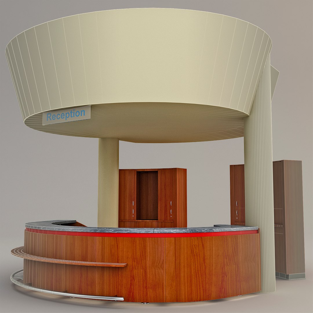 3d reception desk office model