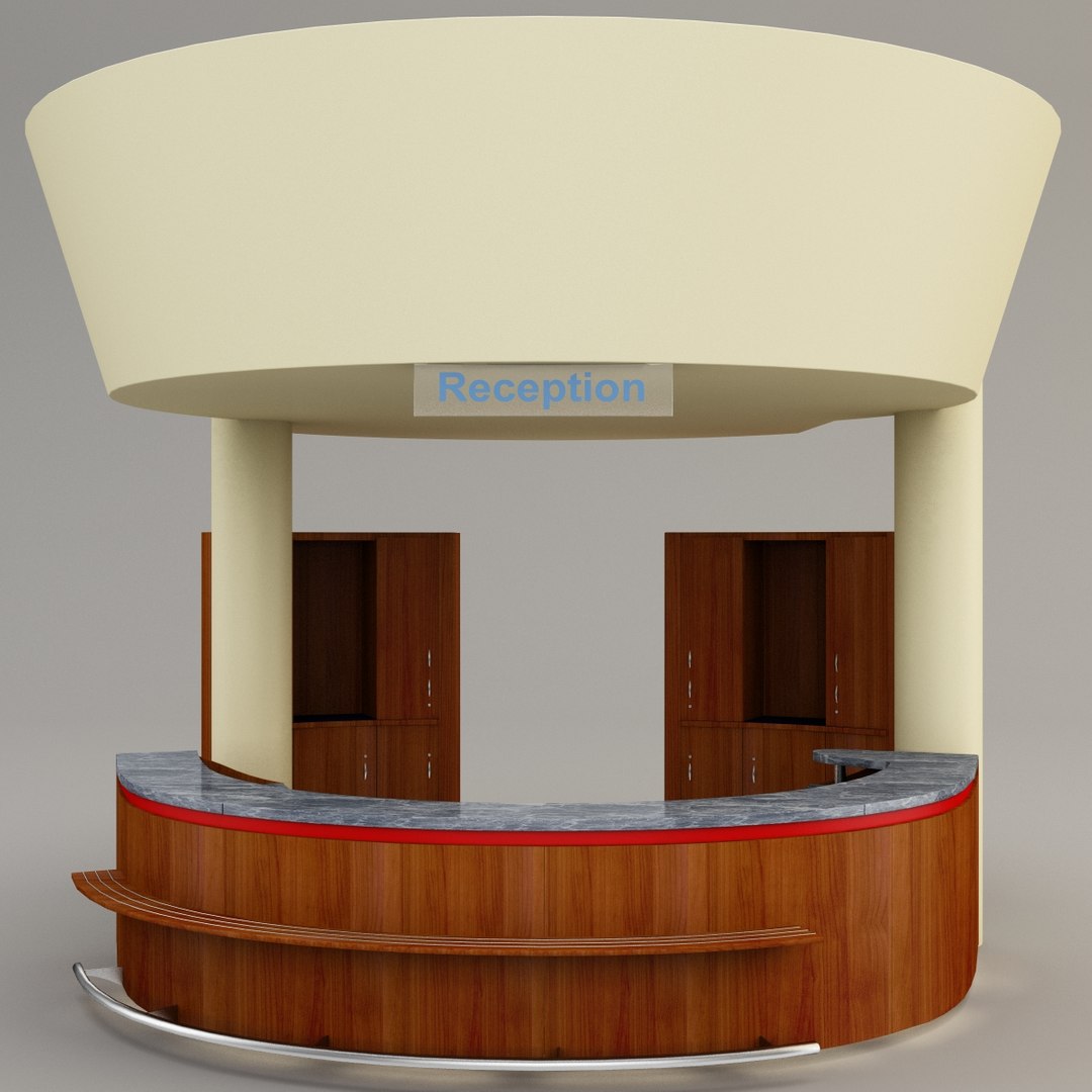 3d Reception Desk Office Model