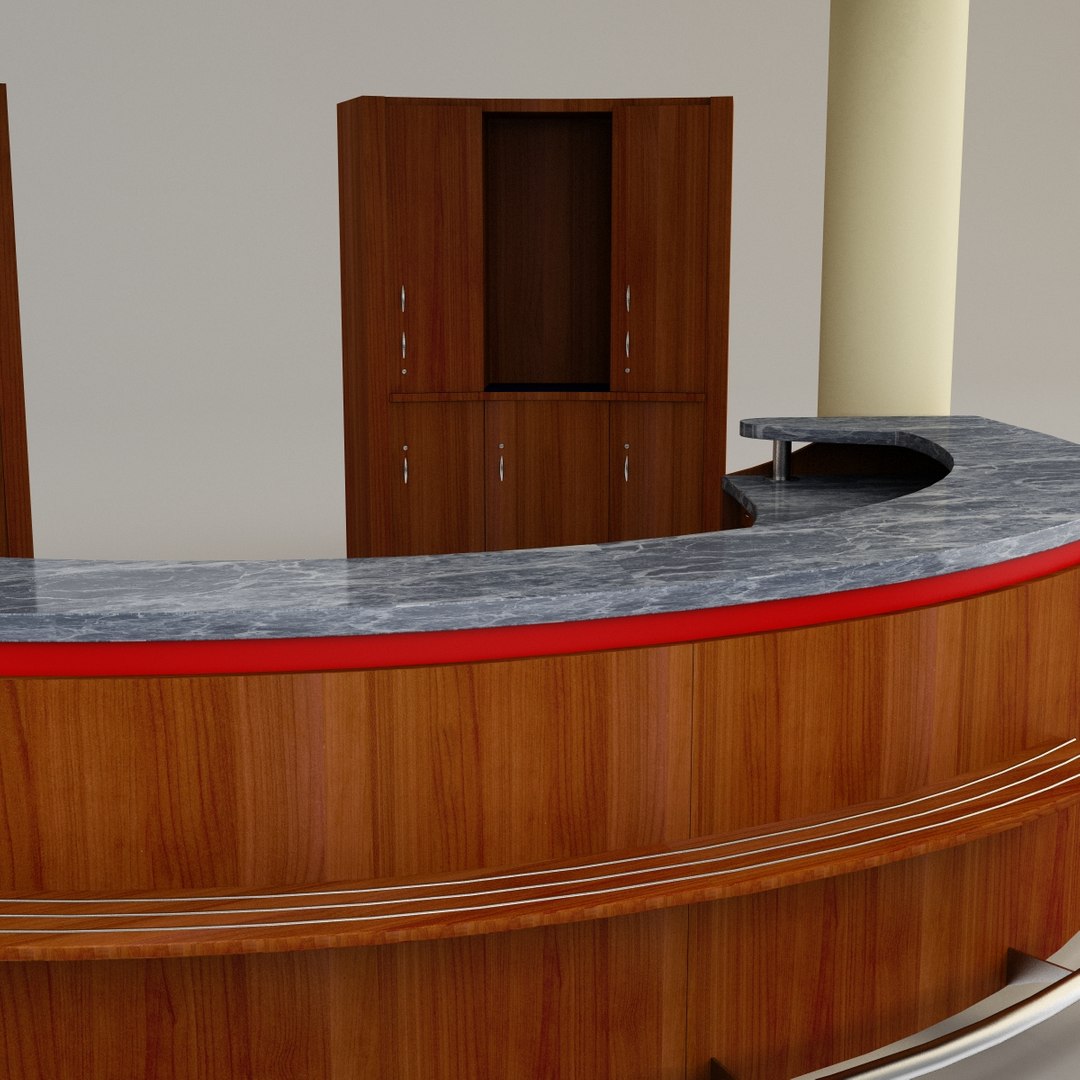 3d reception desk office model
