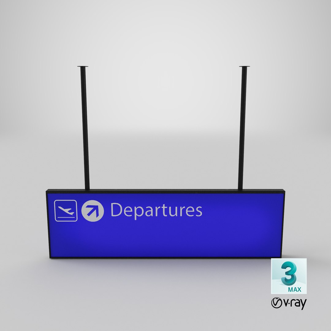 3D Airport Departure Sign - TurboSquid 1274824