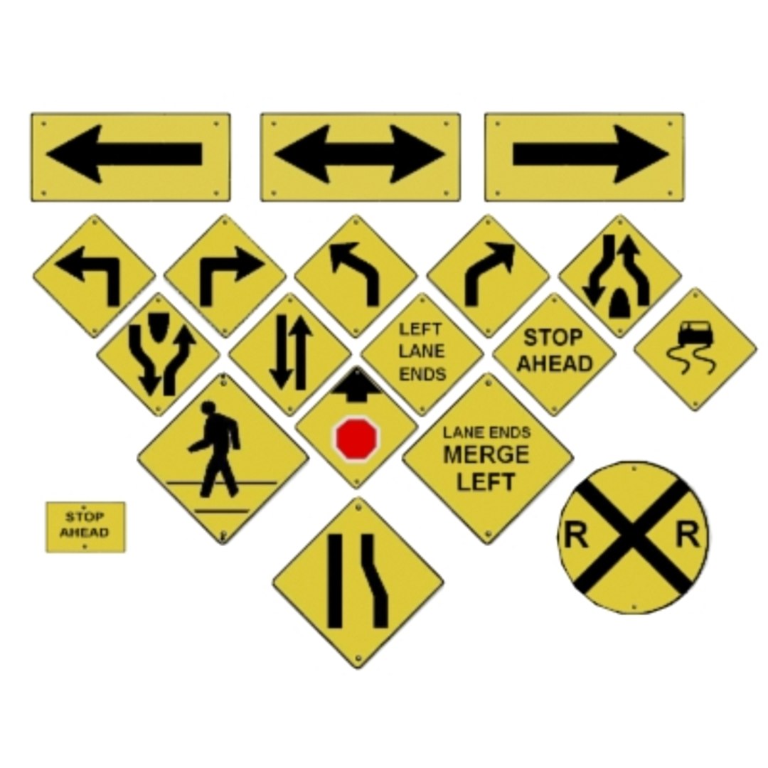 3d Model Road Street Signs