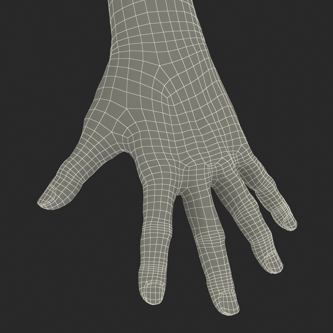 3d model old man hands pose