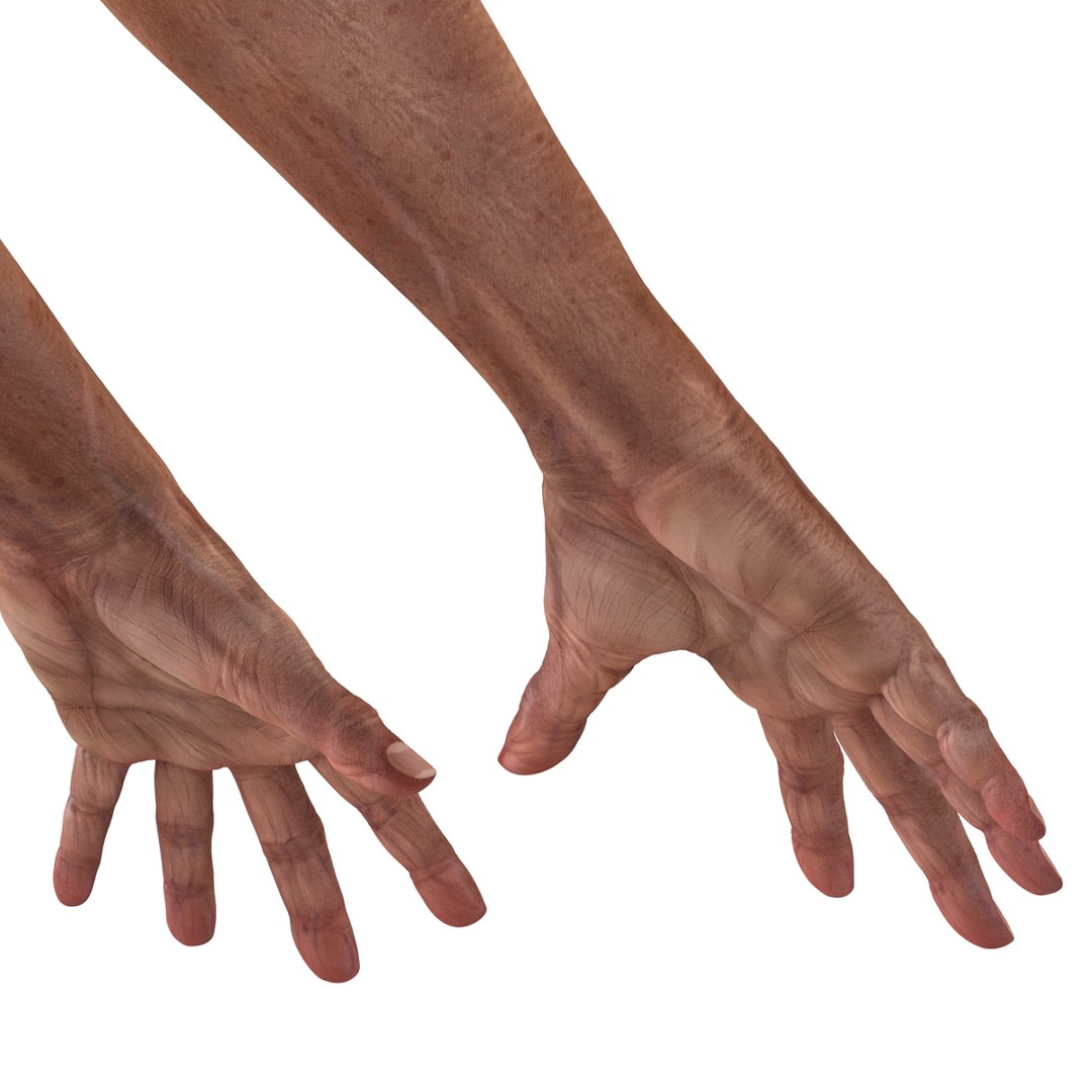 3d model old man hands pose