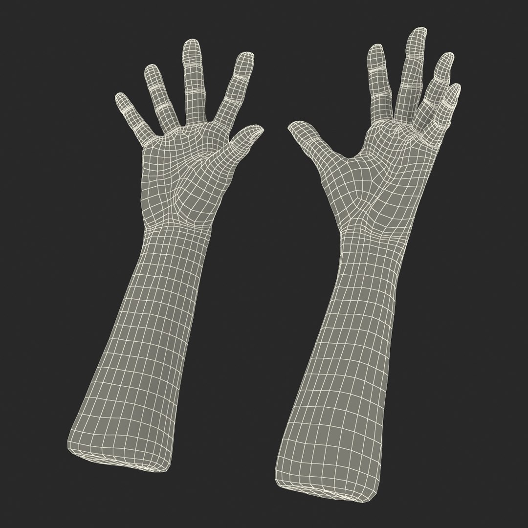 3d model old man hands pose