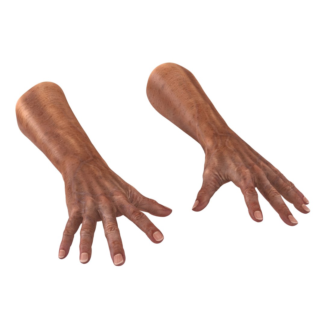 3d model old man hands pose