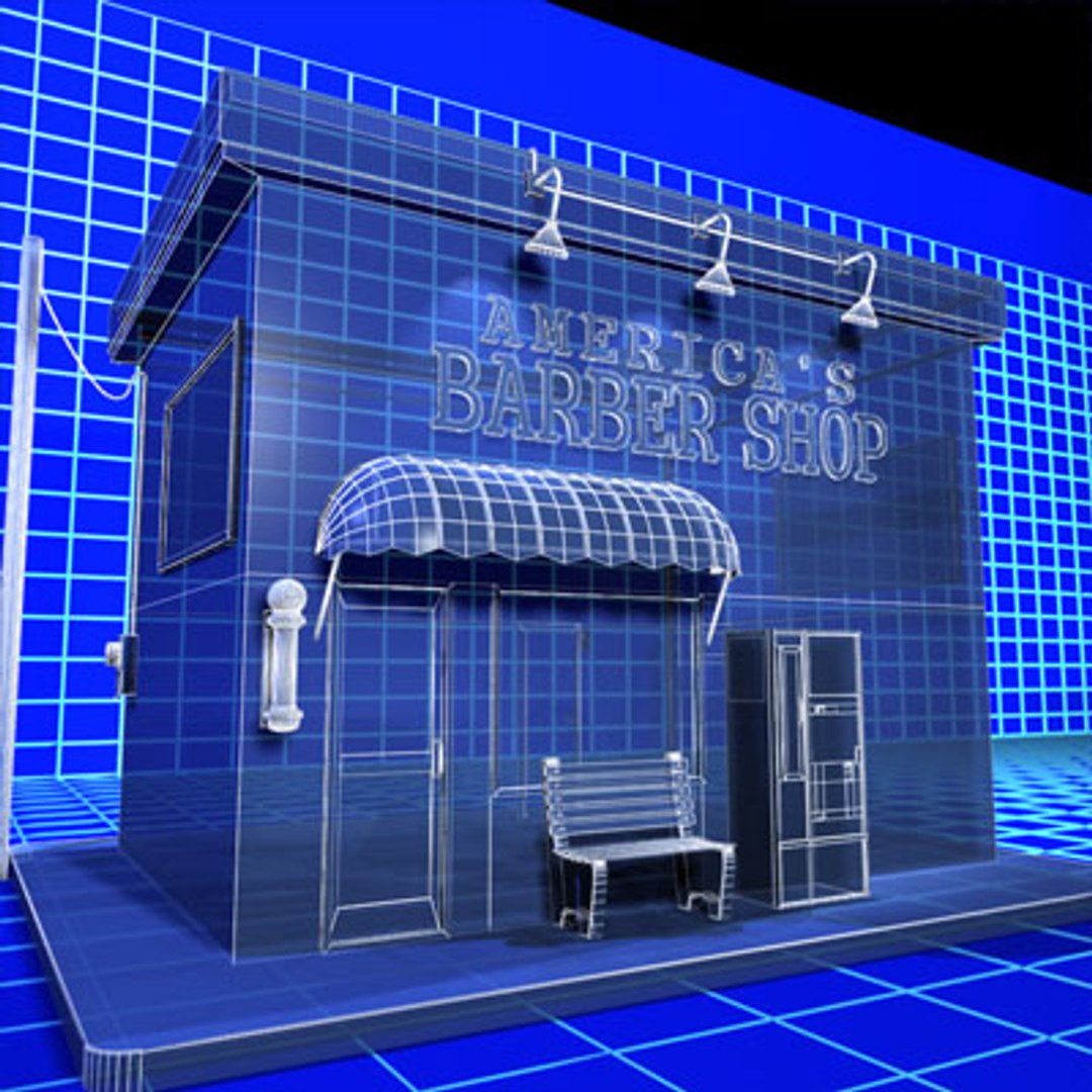 3d Model Barber Shop 01