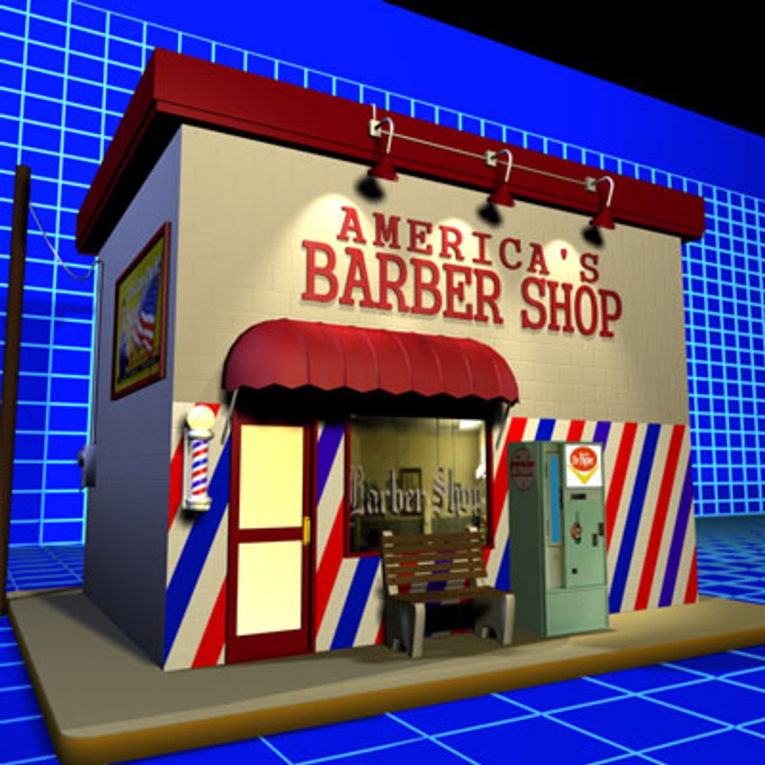3d Model Barber Shop 01