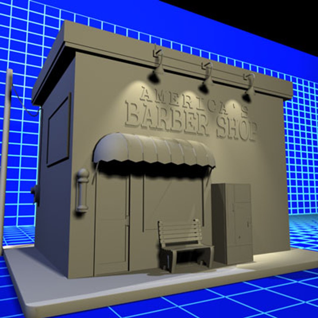 3d Model Barber Shop 01