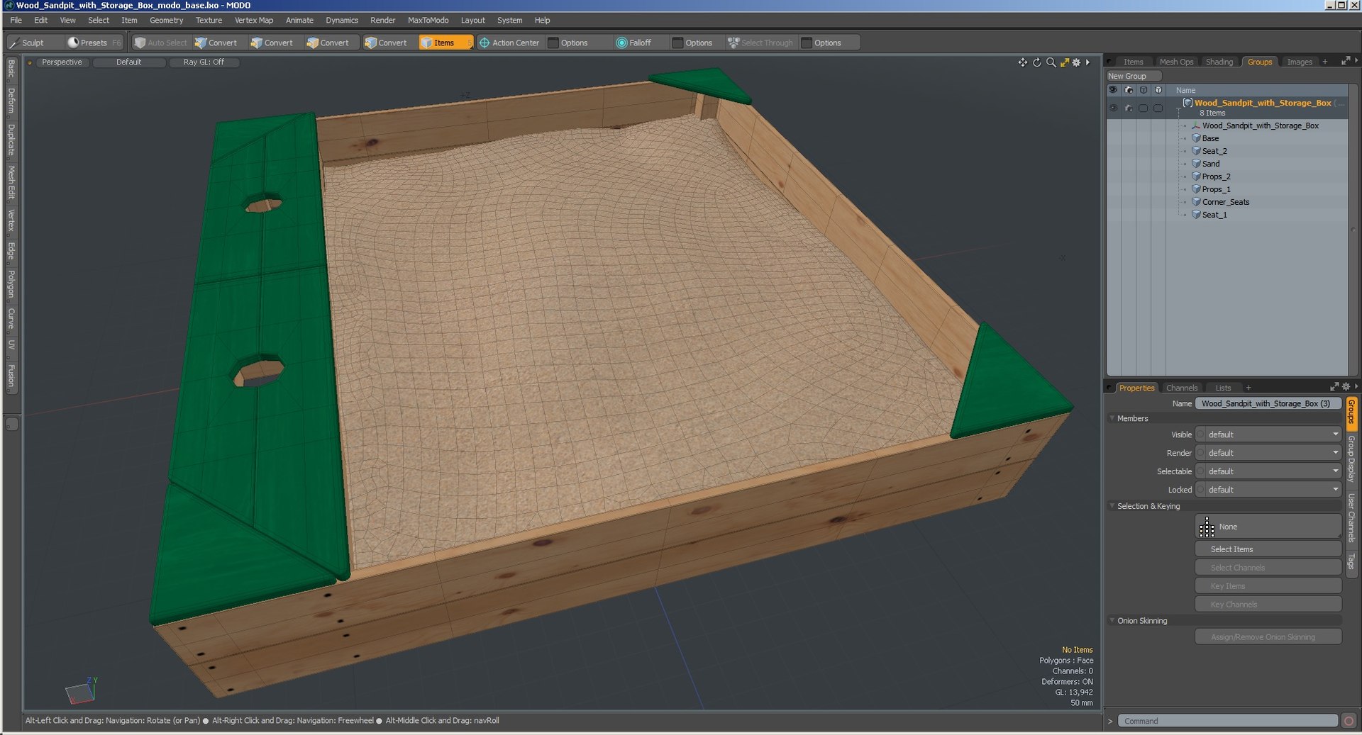 Wood Sandpit Storage Box 3D Model - TurboSquid 1621019