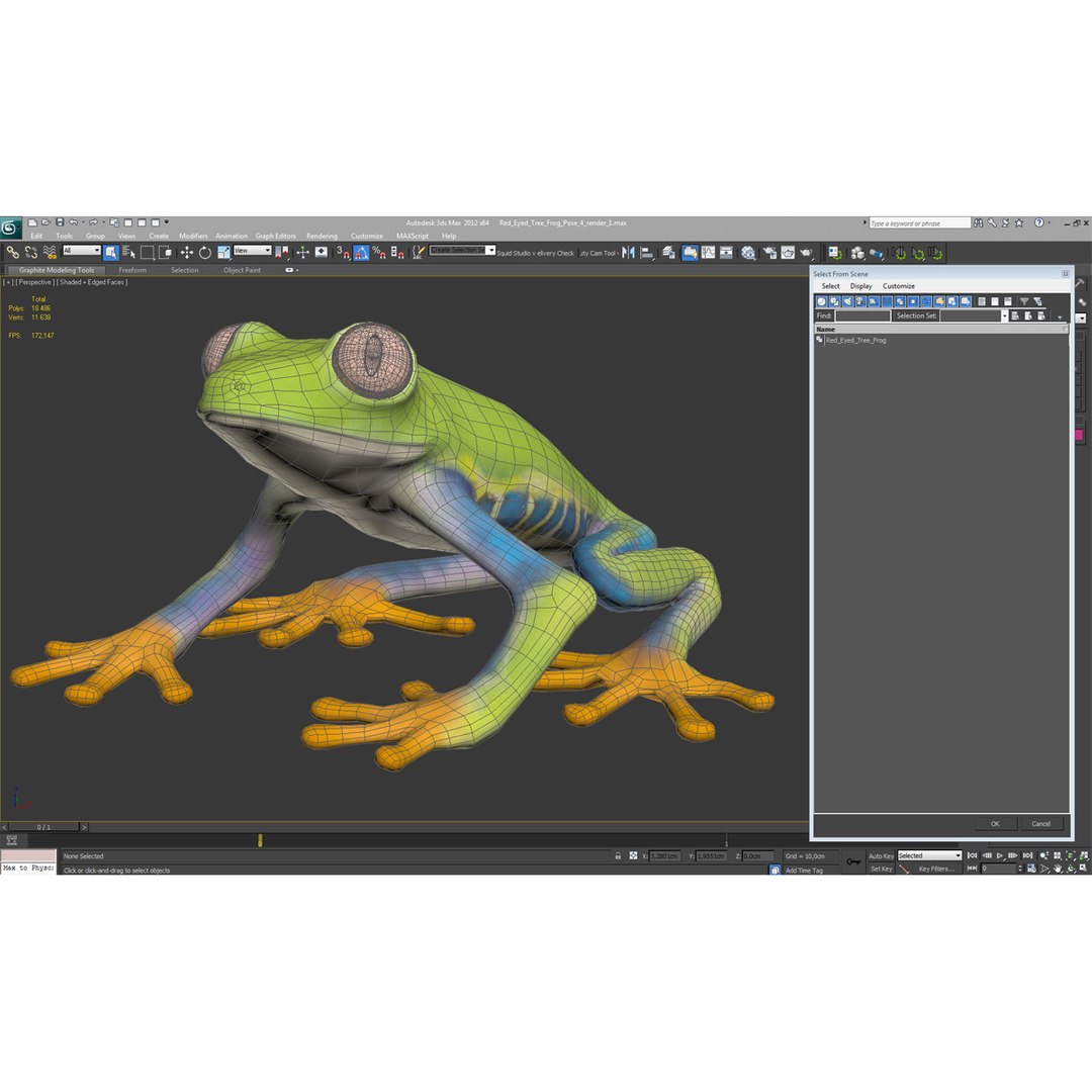 3d red eyed tree frog model