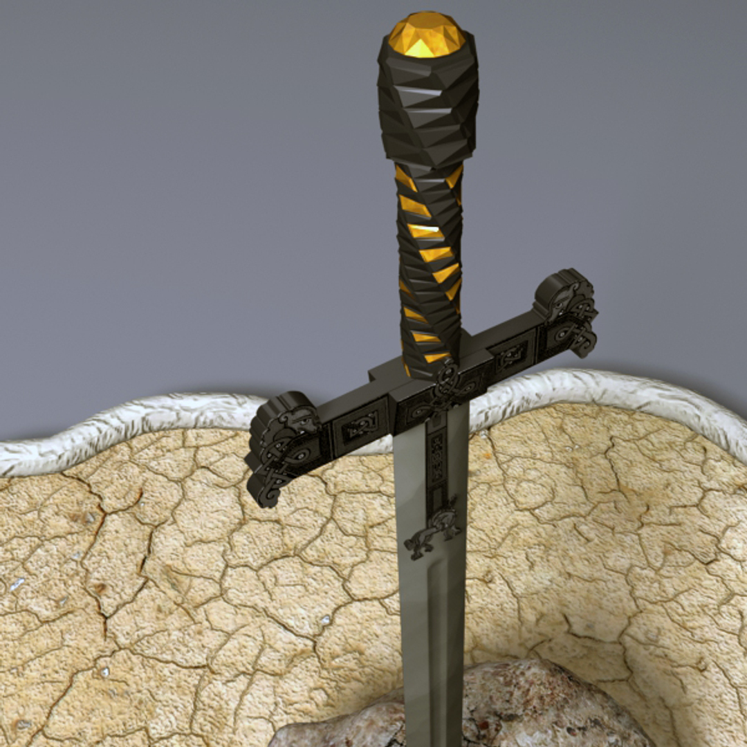 3d sword excalibur stone