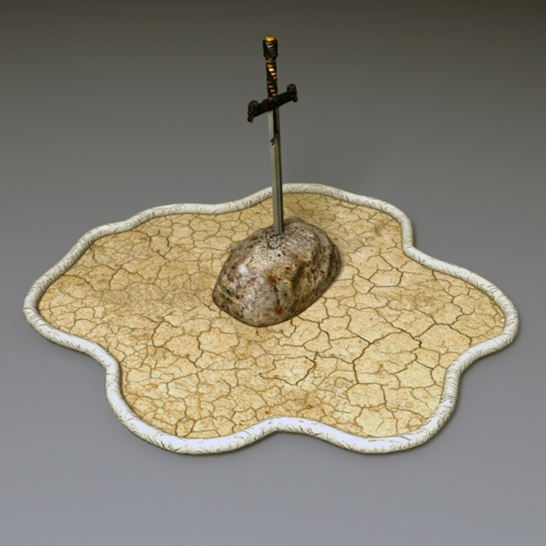 3d sword excalibur stone