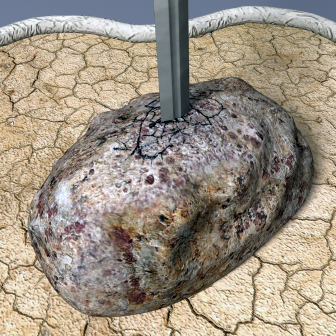 3d Sword Excalibur Stone