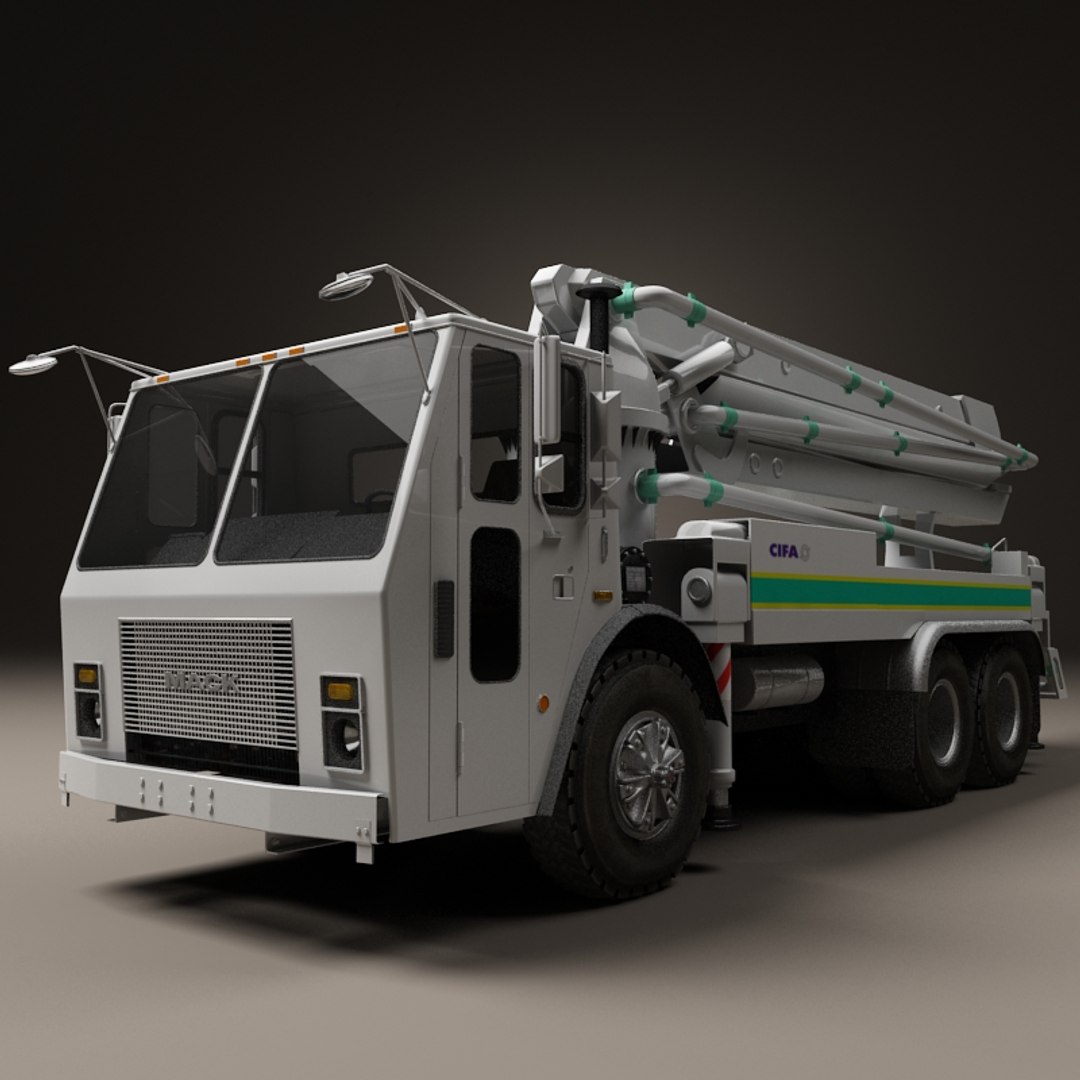 concrete pump truck mack 3ds