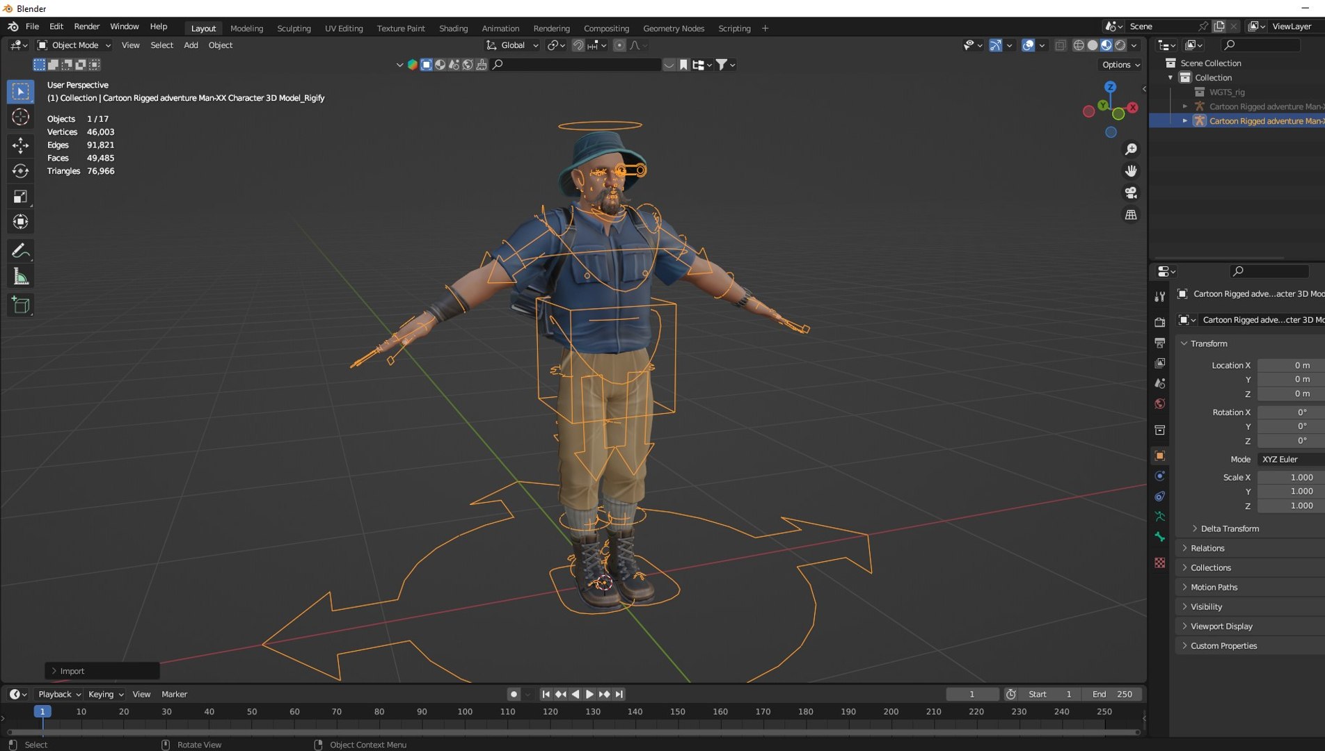 Cartoon Rigged Adventure Man-XX Character 3D Model Model - TurboSquid ...