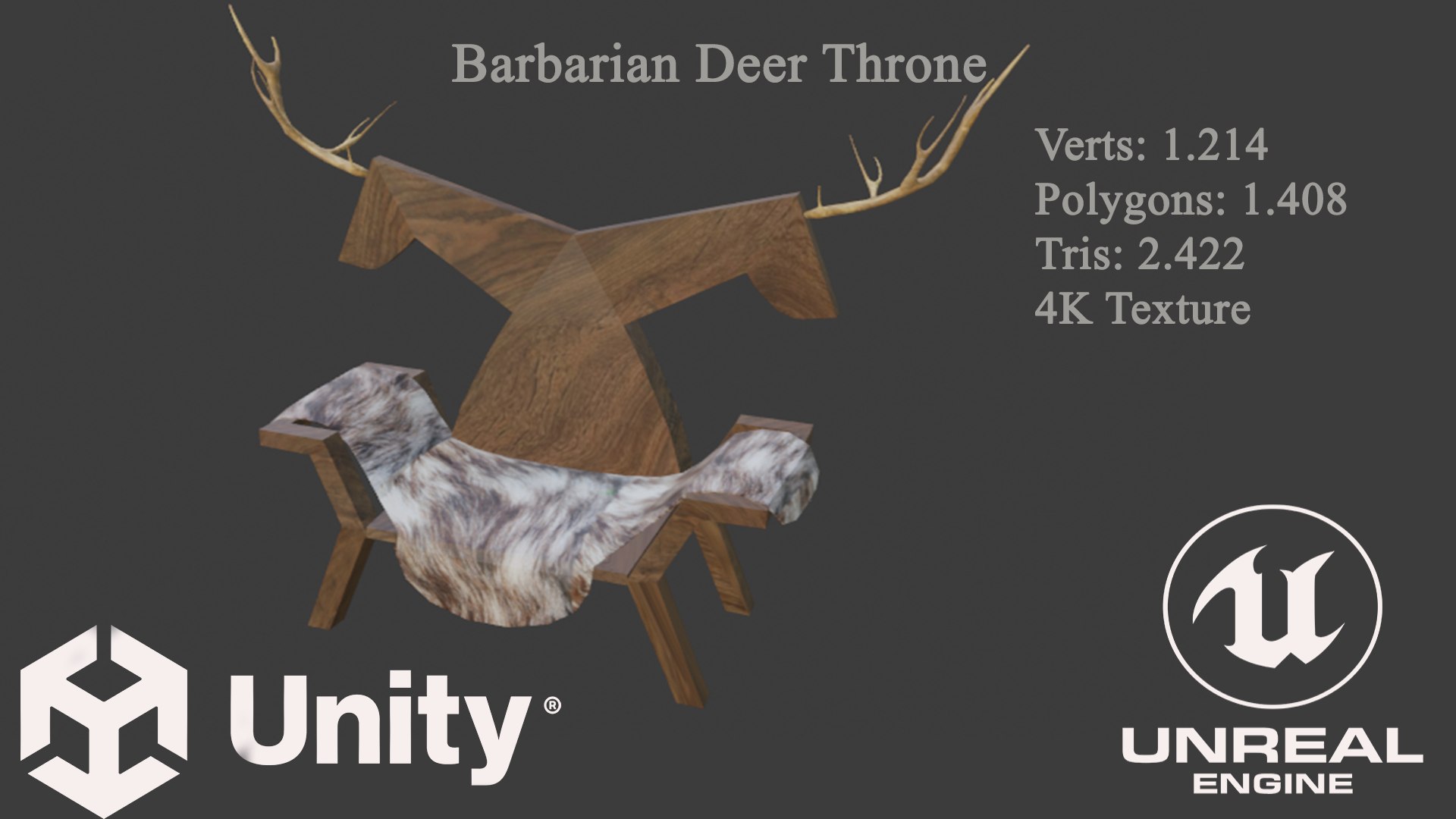 3D Deer Barbarian Throne - TurboSquid 1879712