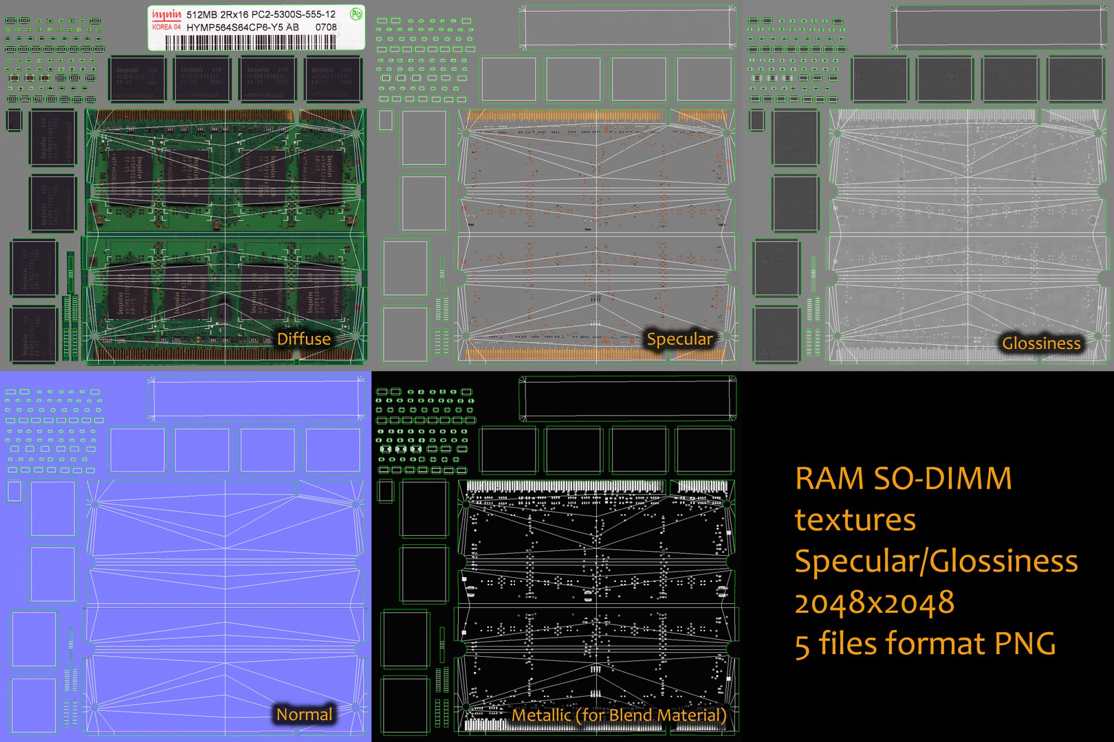 3D Ram So-dimm - TurboSquid 1513246