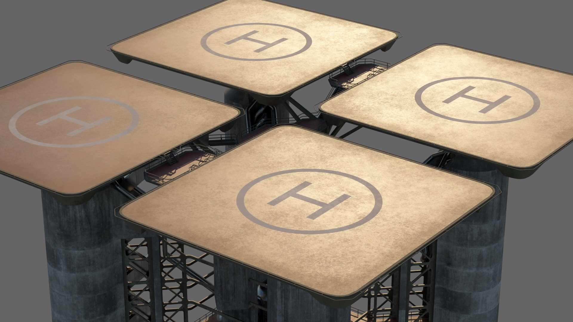 3D Sci-fi Helipad - TurboSquid 1483121