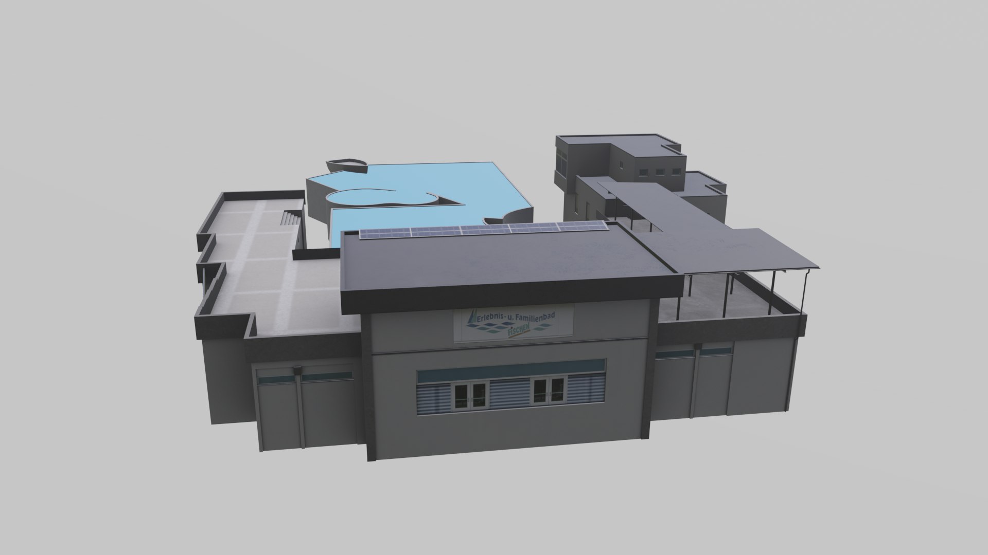 3D Model Germany Fischen Swimming Pool Building Game Ready PBR With ...