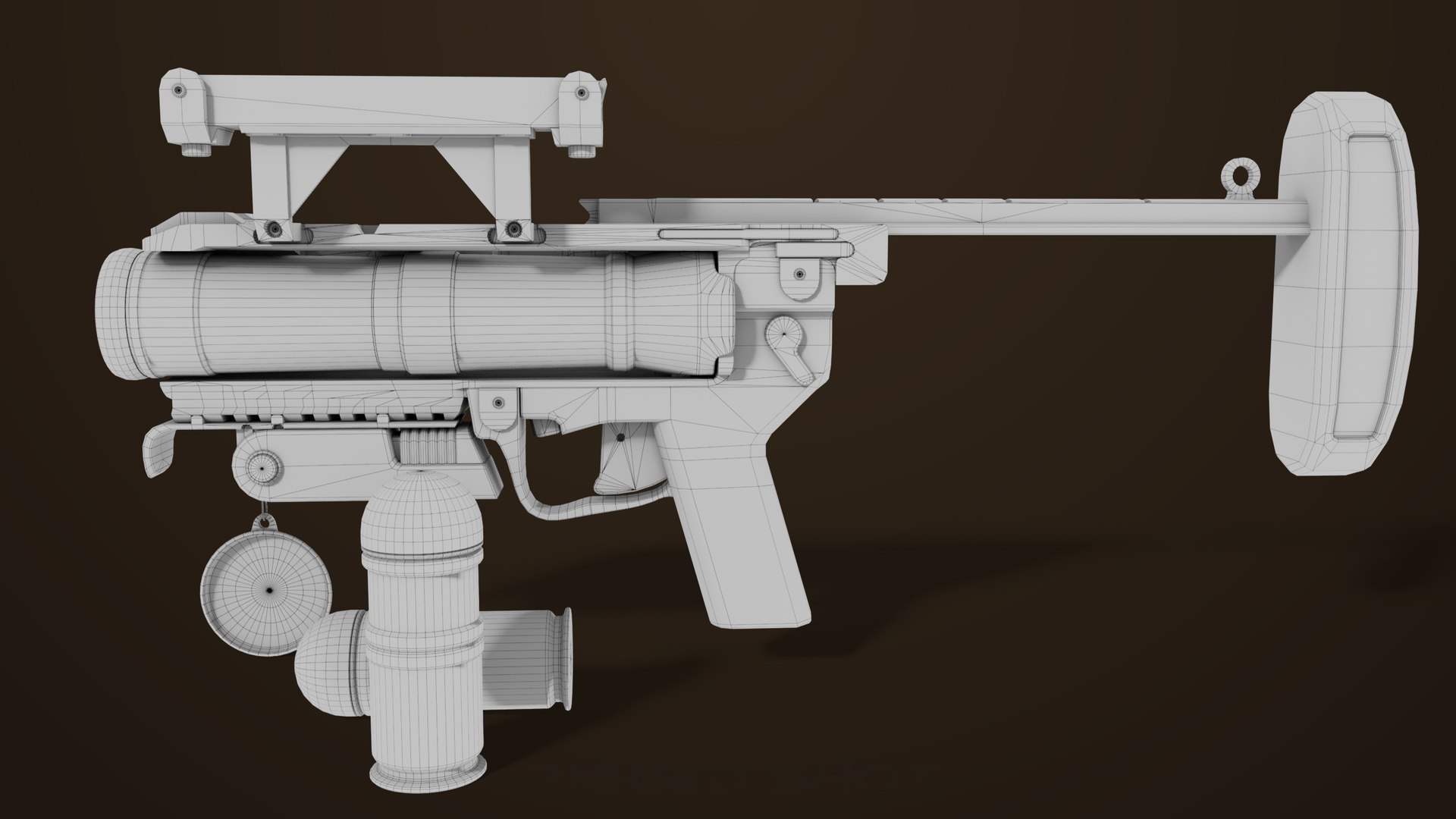 3D 4 Grenade Launcher Brown All PBR Unity UE Textures Included Model ...