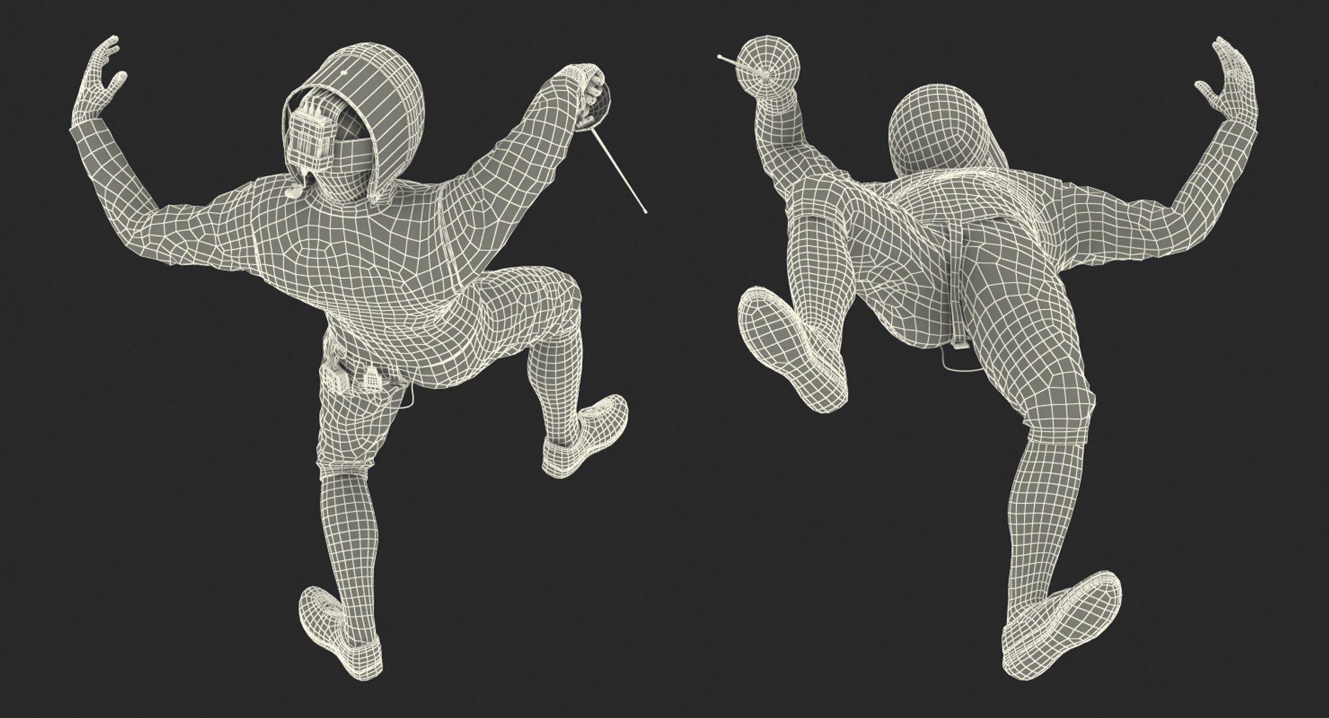 3D fencer defence pose - TurboSquid 1283875