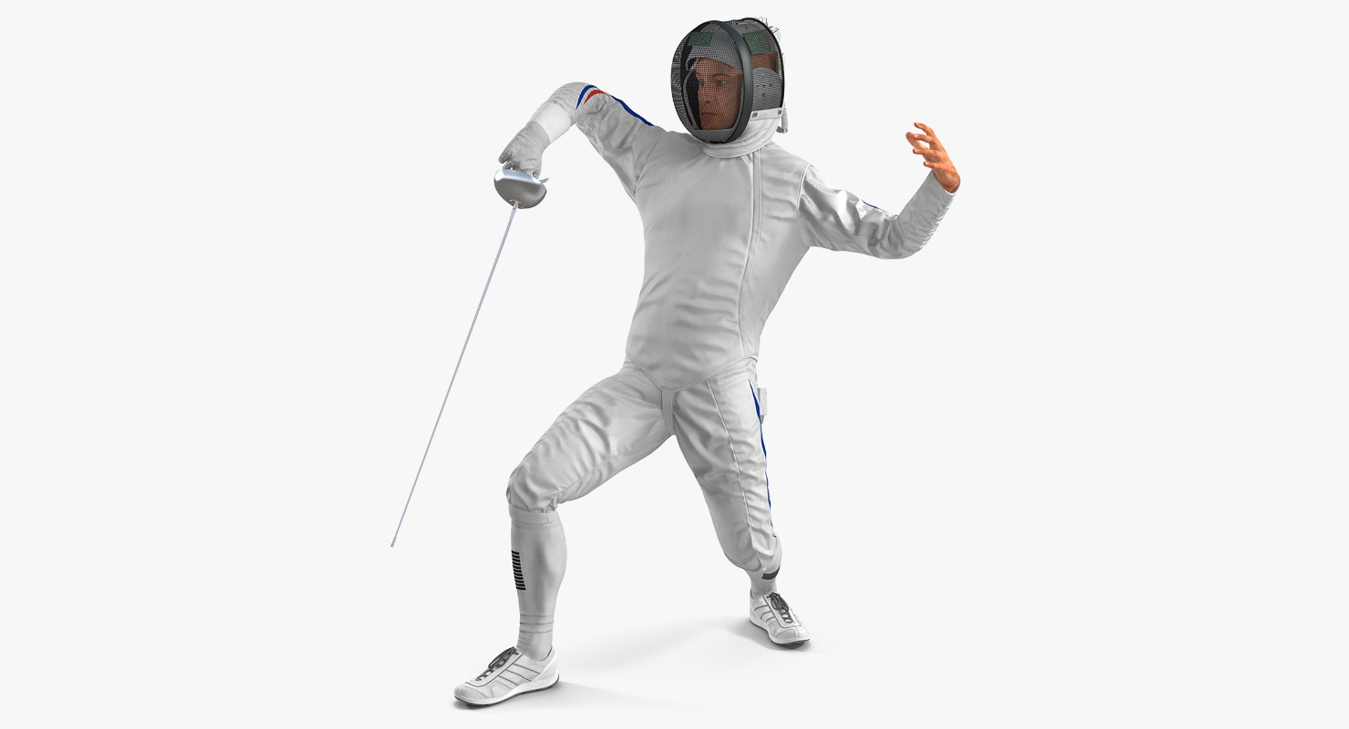3D fencer defence pose - TurboSquid 1283875