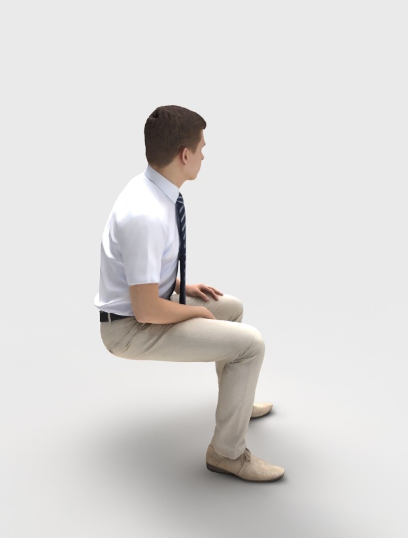 Man Businessman Sitting 3d Max