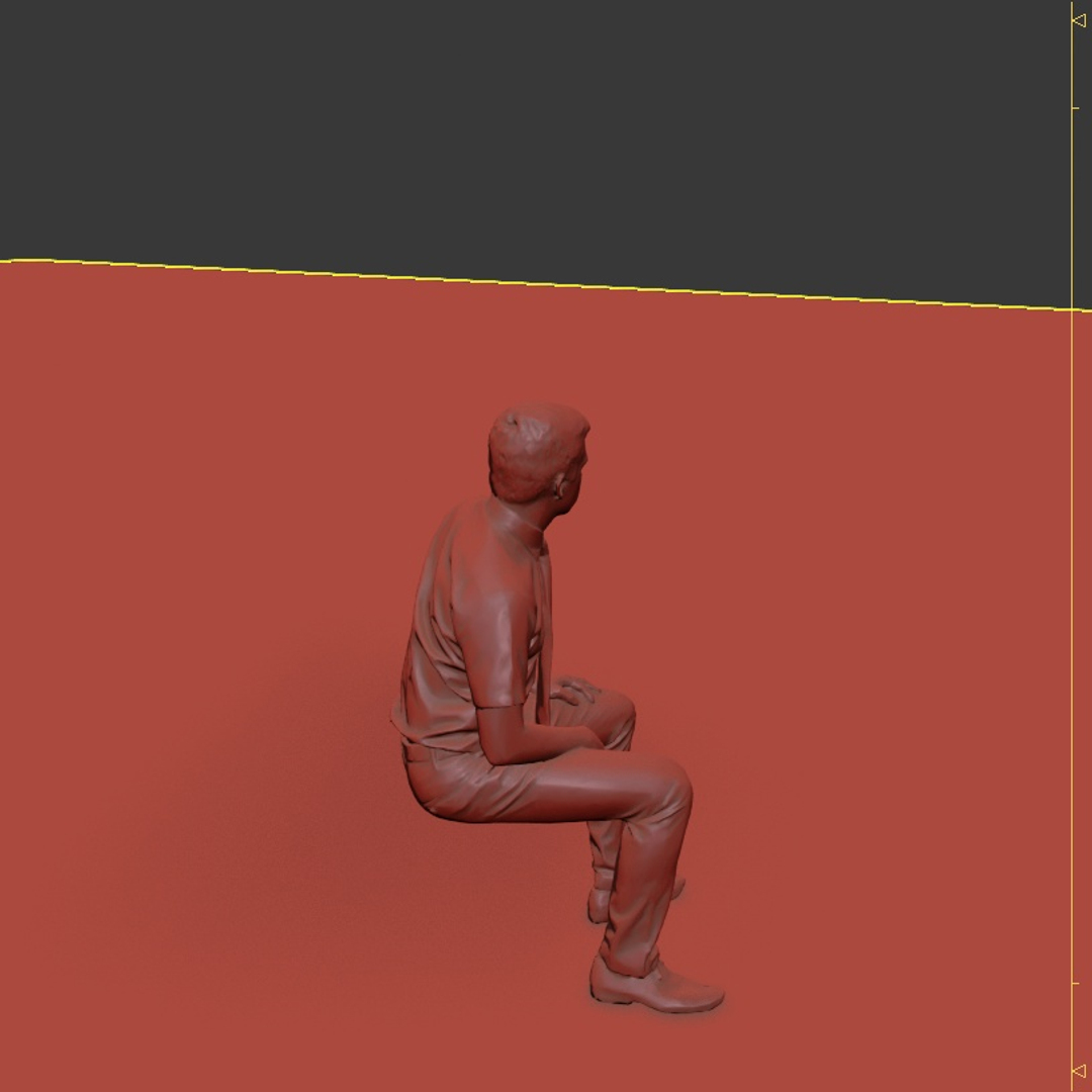man businessman sitting 3d max