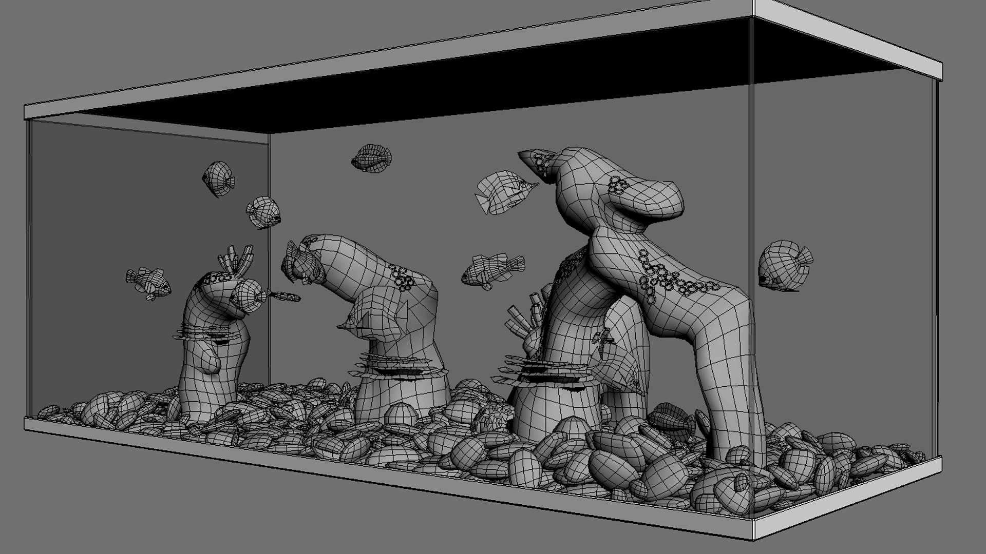 aquarium tropical fish 3d max