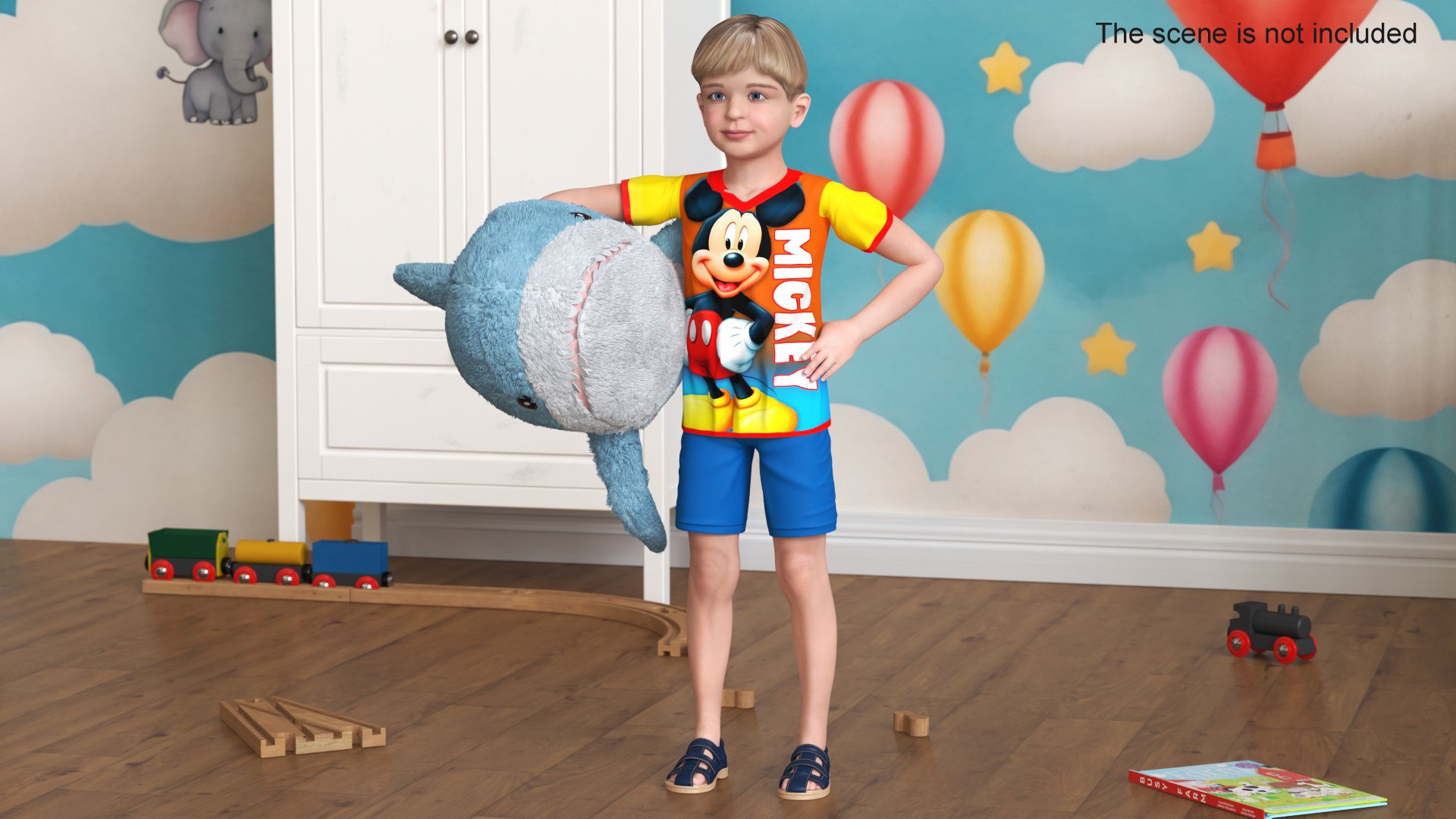 Boy With Big Soft Toy Shark From IKEA Fur 3D Model - TurboSquid 2354658